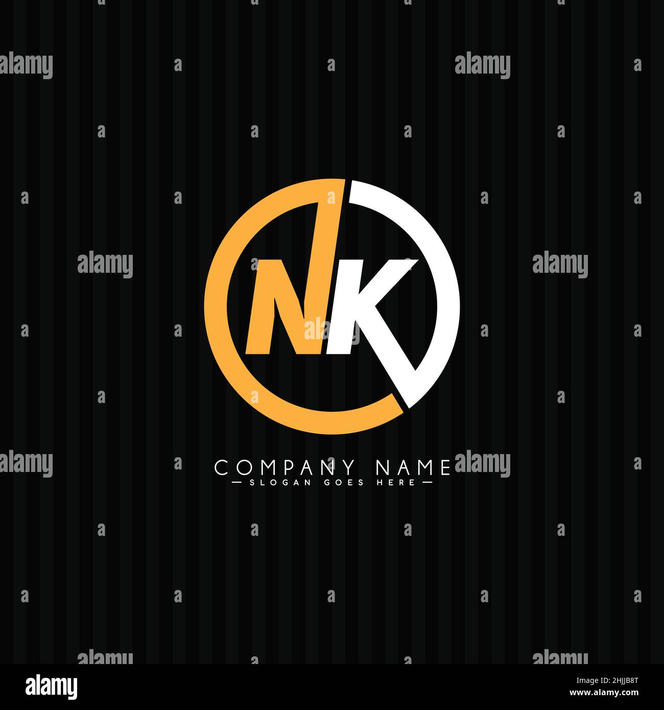 Simple Business Logo for Initial Letter NK - Alphabet Logo Stock Vector ...