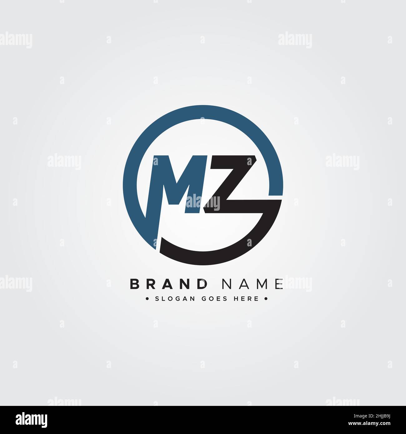 Initial Letter MZ Logo - Simple Business Logo for Alphabet M and Z Stock Vector Image & Art - Alamy