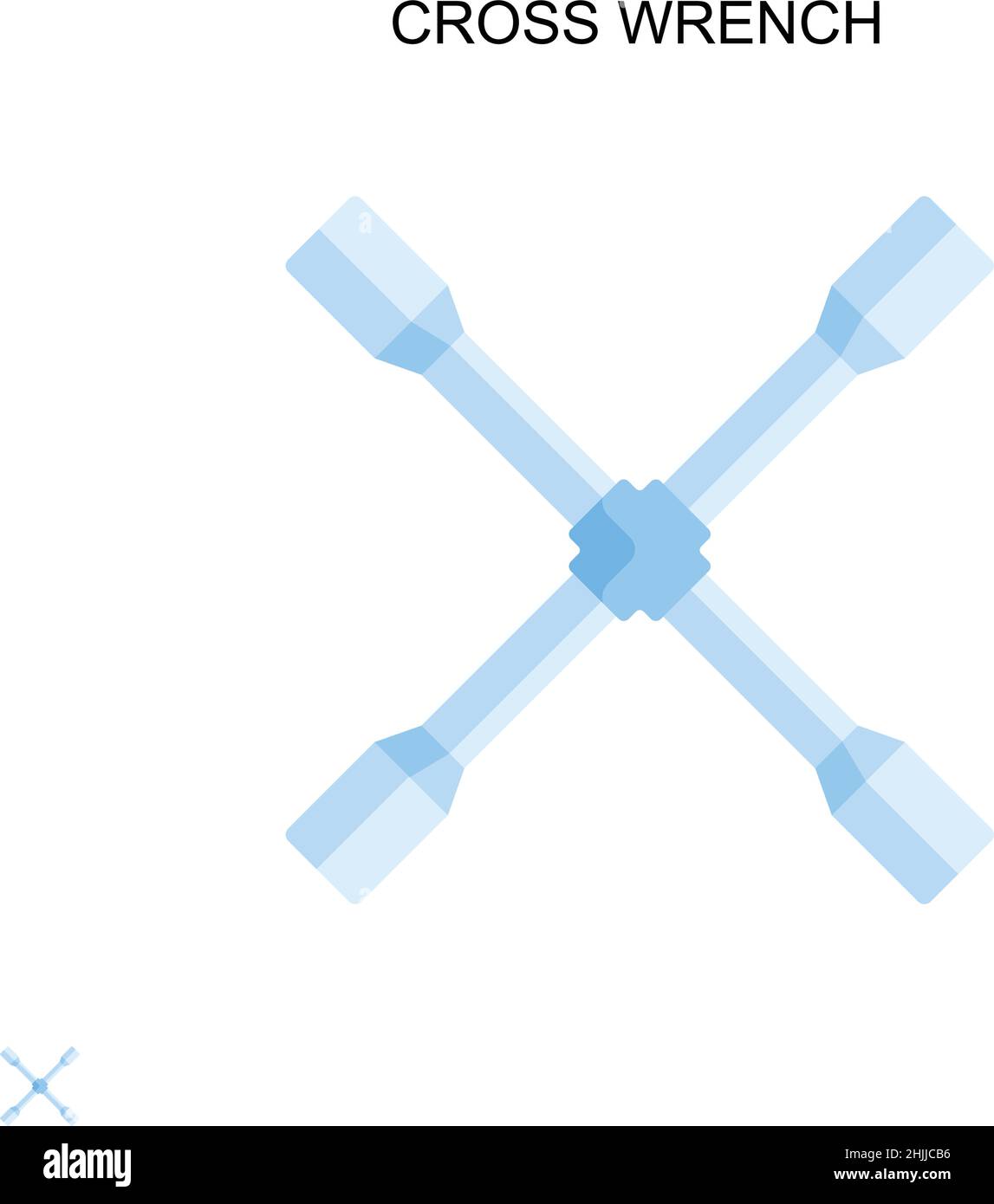 Cross wrench Simple vector icon. Illustration symbol design template ...