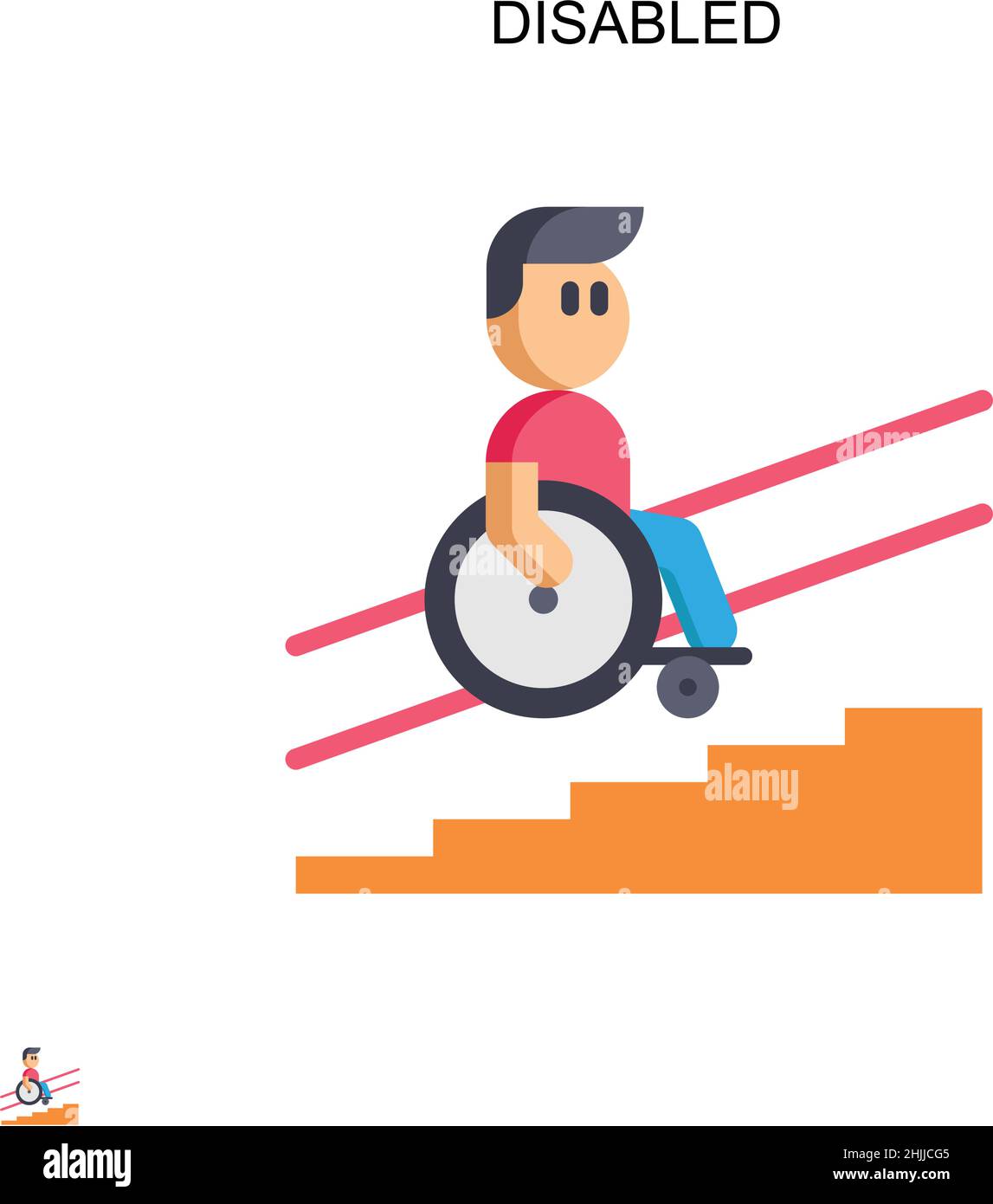 Disabled Simple vector icon. Illustration symbol design template for ...