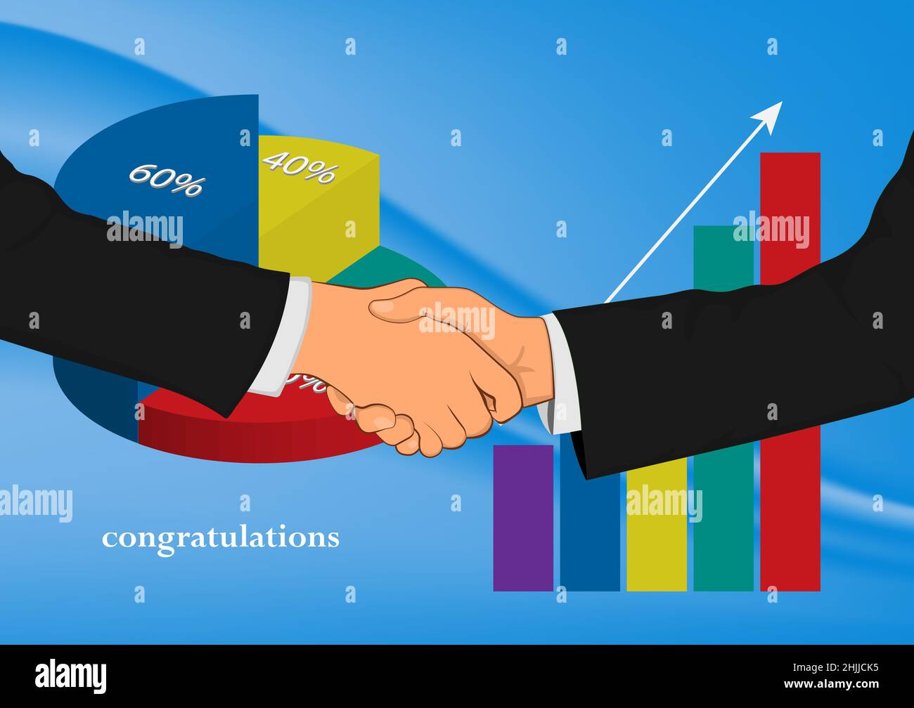 Drawing Graphics hand two businesspeople shaking hands concept ...