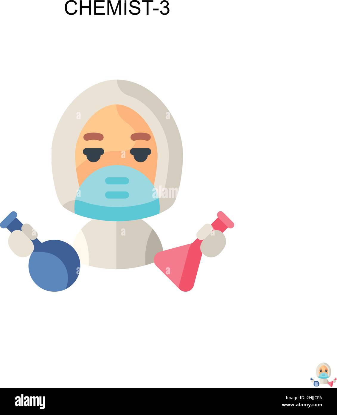 Chemist-3 Simple vector icon. Illustration symbol design template for ...