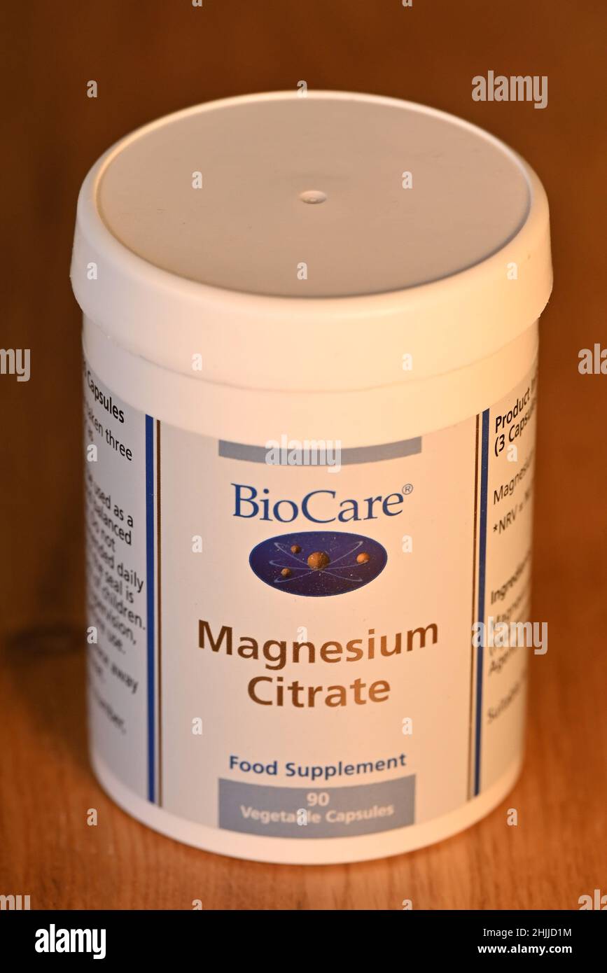 BioCare Magnesium Citrate. London. UK. January 2022 Stock Photo - Alamy