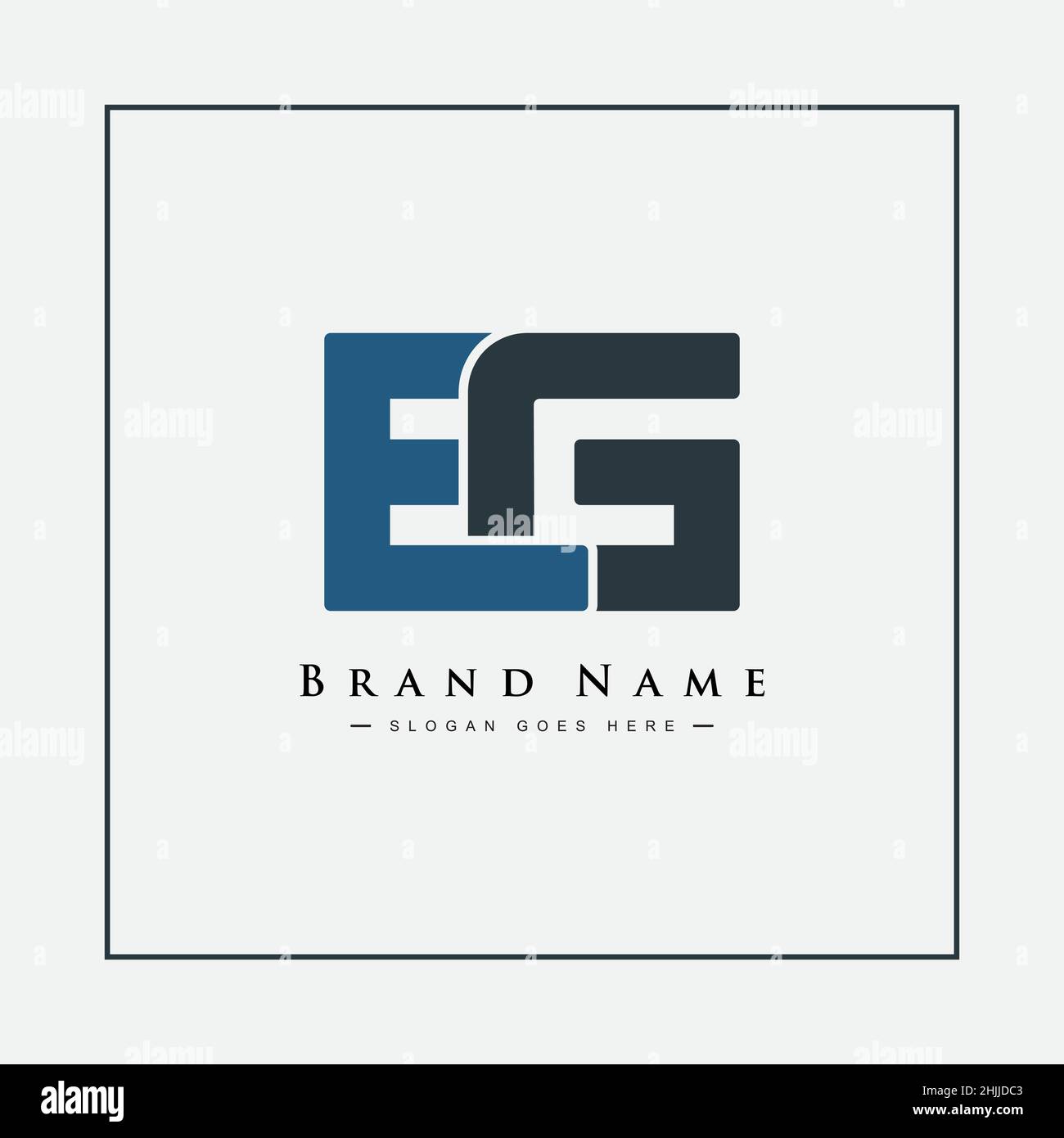 Initial Letter EG Logo - Simple Business Logo for Alphabet E and G ...