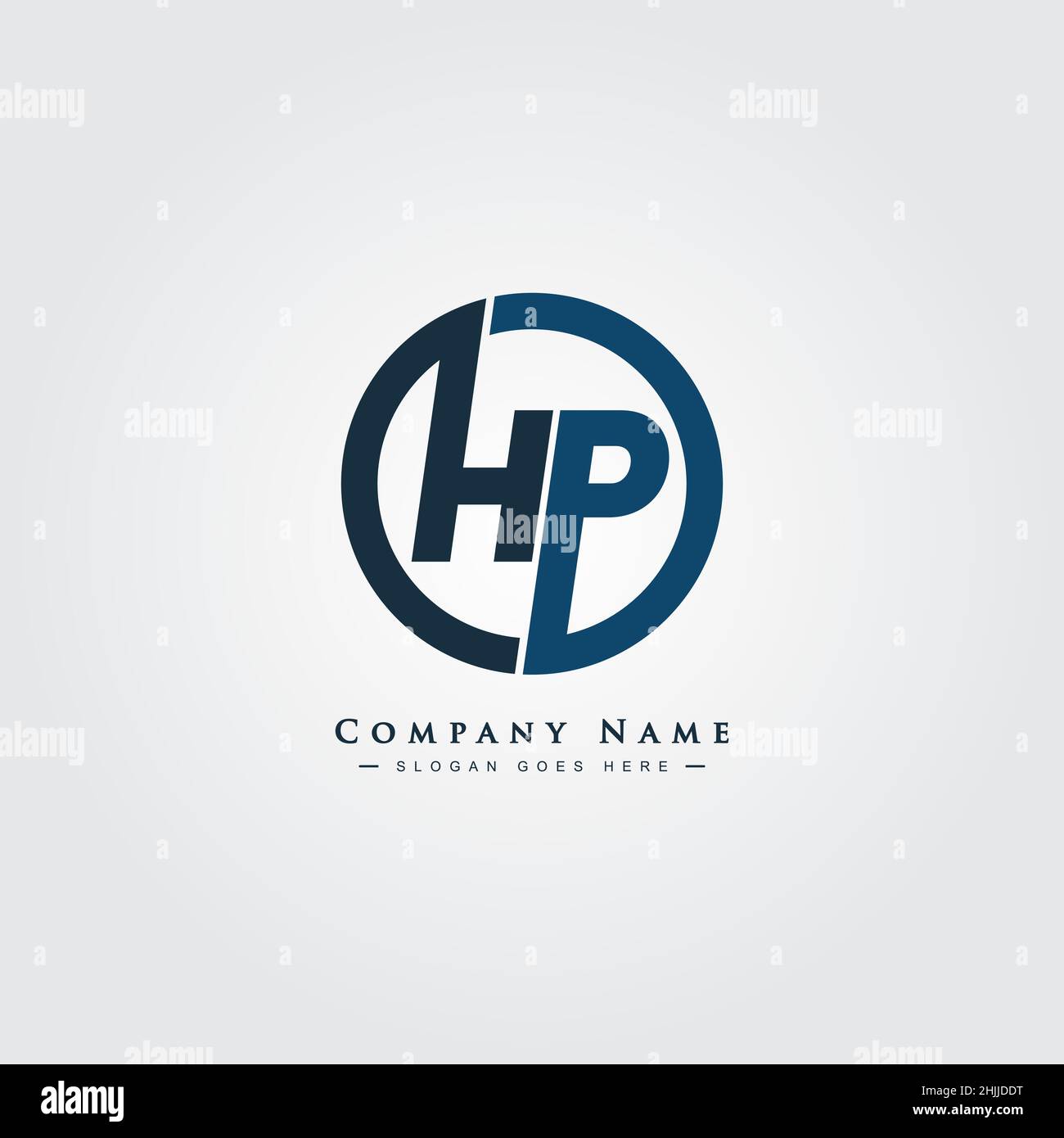 Simple Business Logo for Initial Letter HP - Alphabet Logo - Monogram ...
