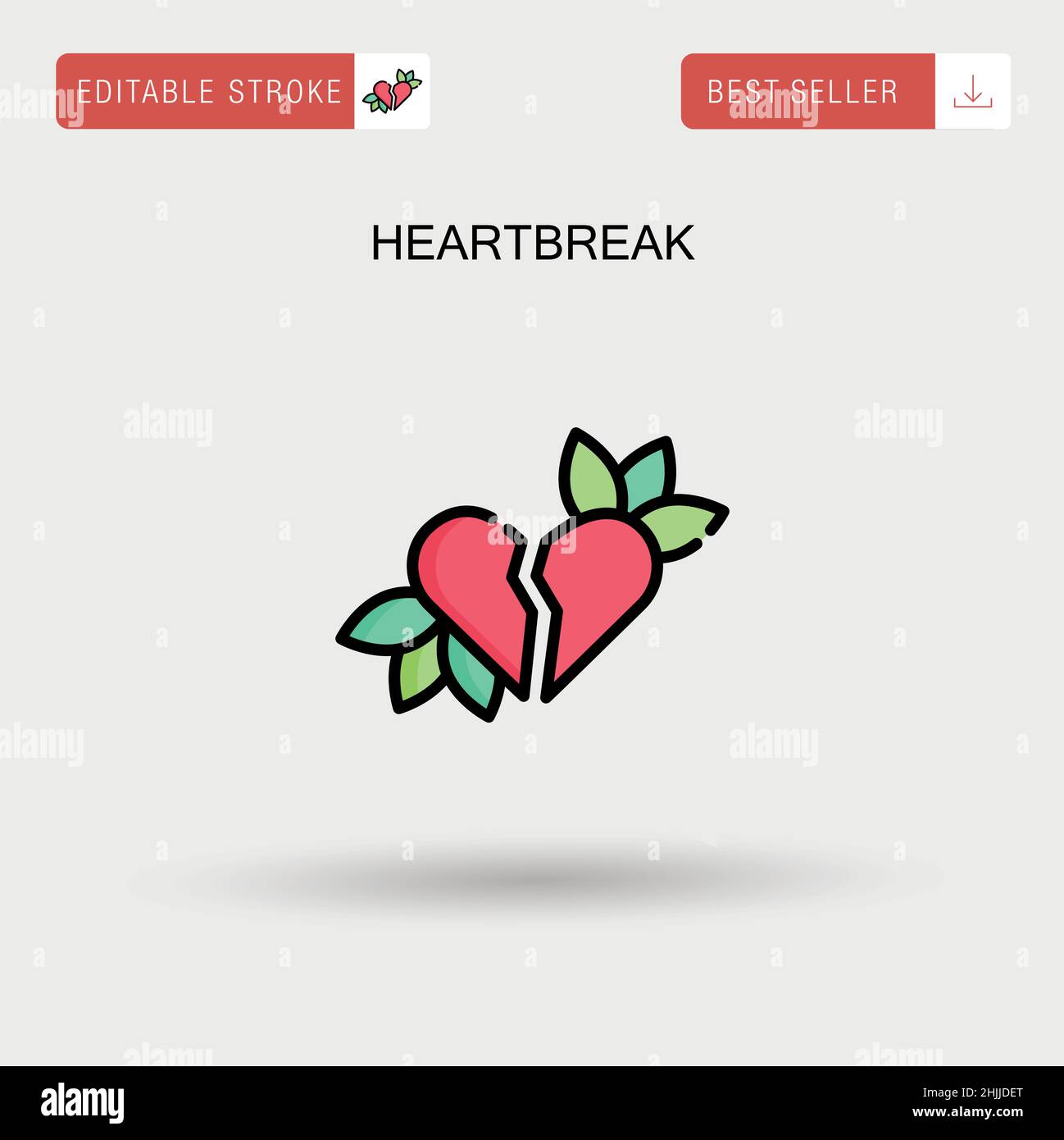 Sad broken heart cartoon illustration hi-res stock photography and ...