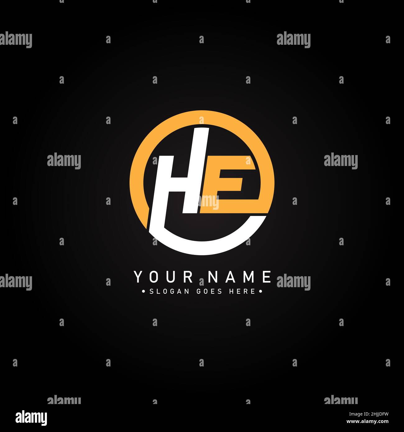 Initial Letter HE Logo - Minimal Business Logo for Alphabet H and E ...