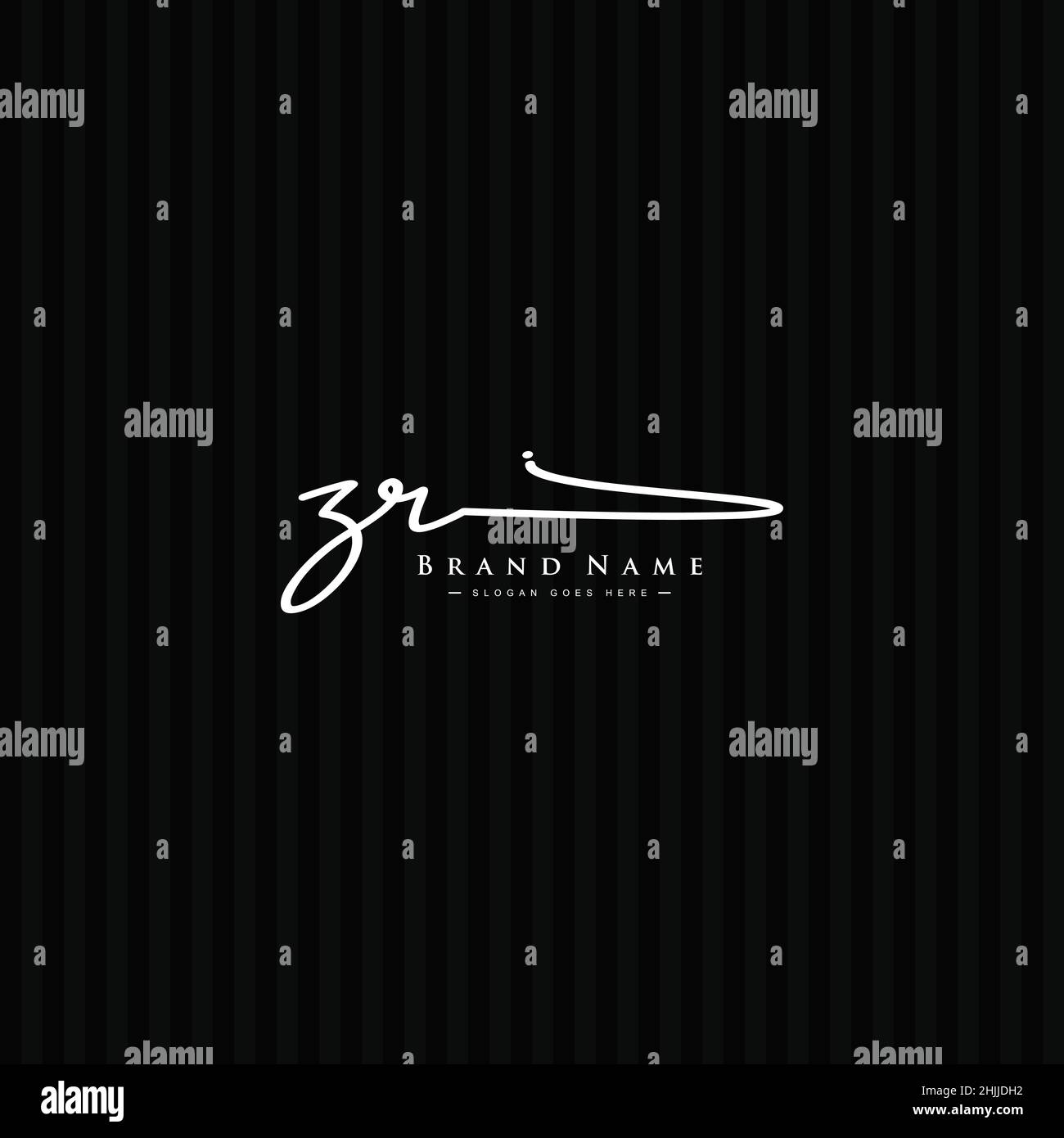 Initial Letter ZR Logo - Hand Drawn Signature Style Logo - Simple ...