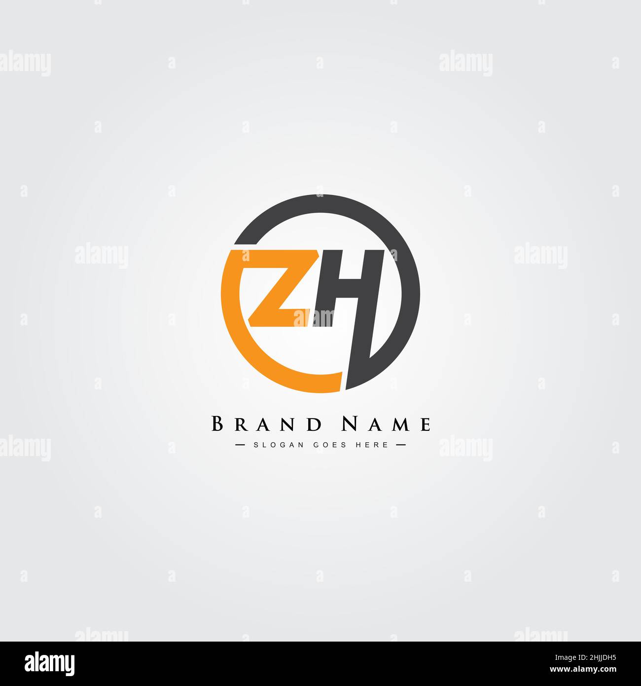 Minimal Business logo for Alphabet ZH - Initial Letter Z and H Logo ...