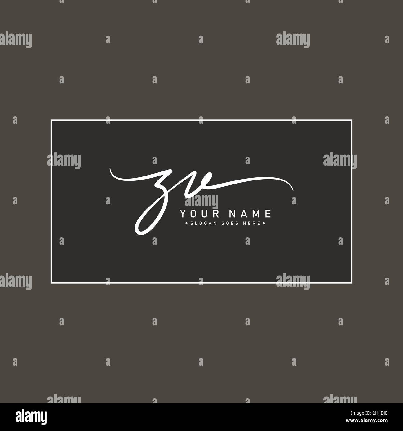 Initial Letter ZV Logo - Handwritten Signature Style Logo - Simple ...