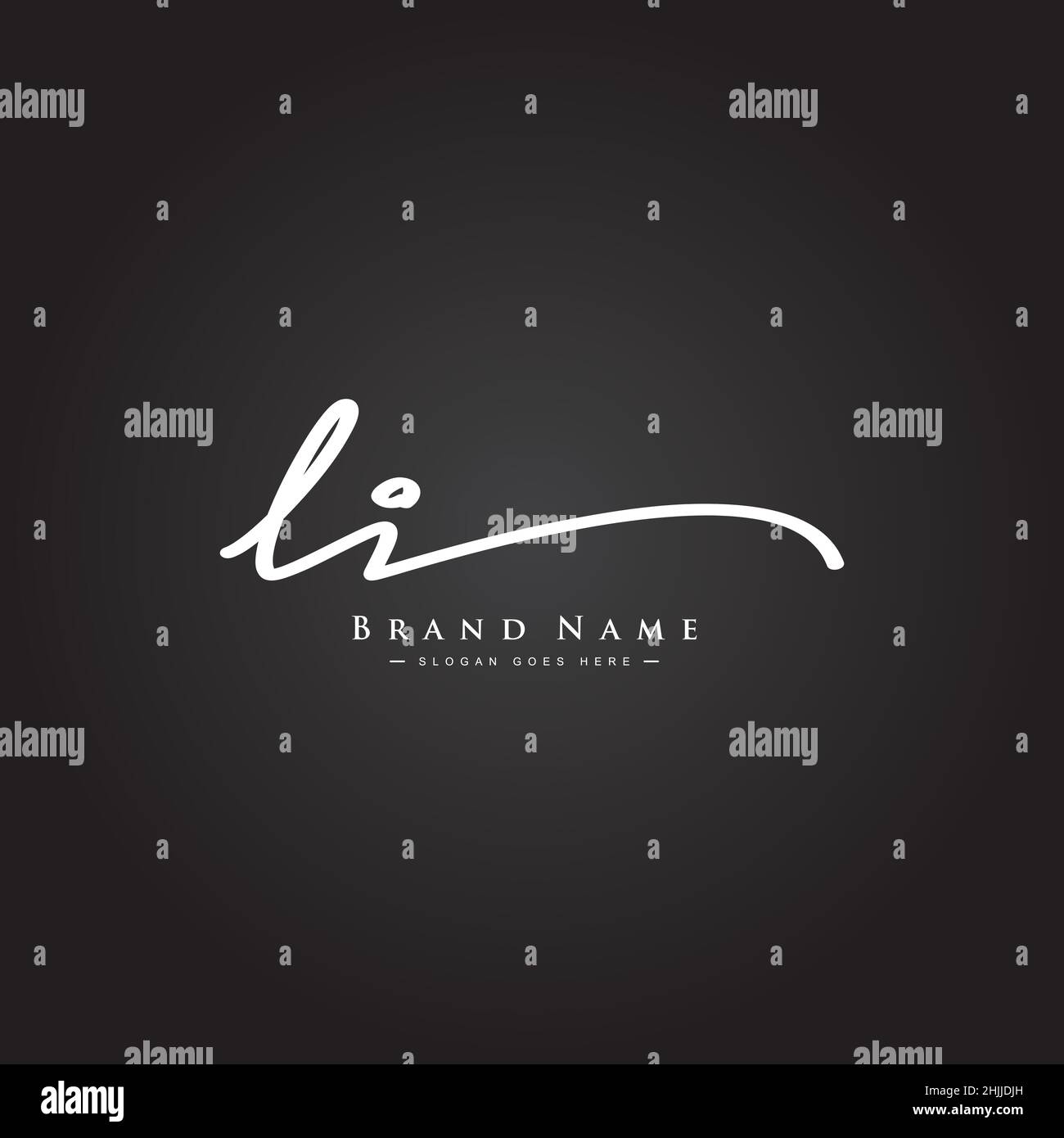 Initial Letter LI Logo - Hand Drawn Signature Style Logo - Simple ...