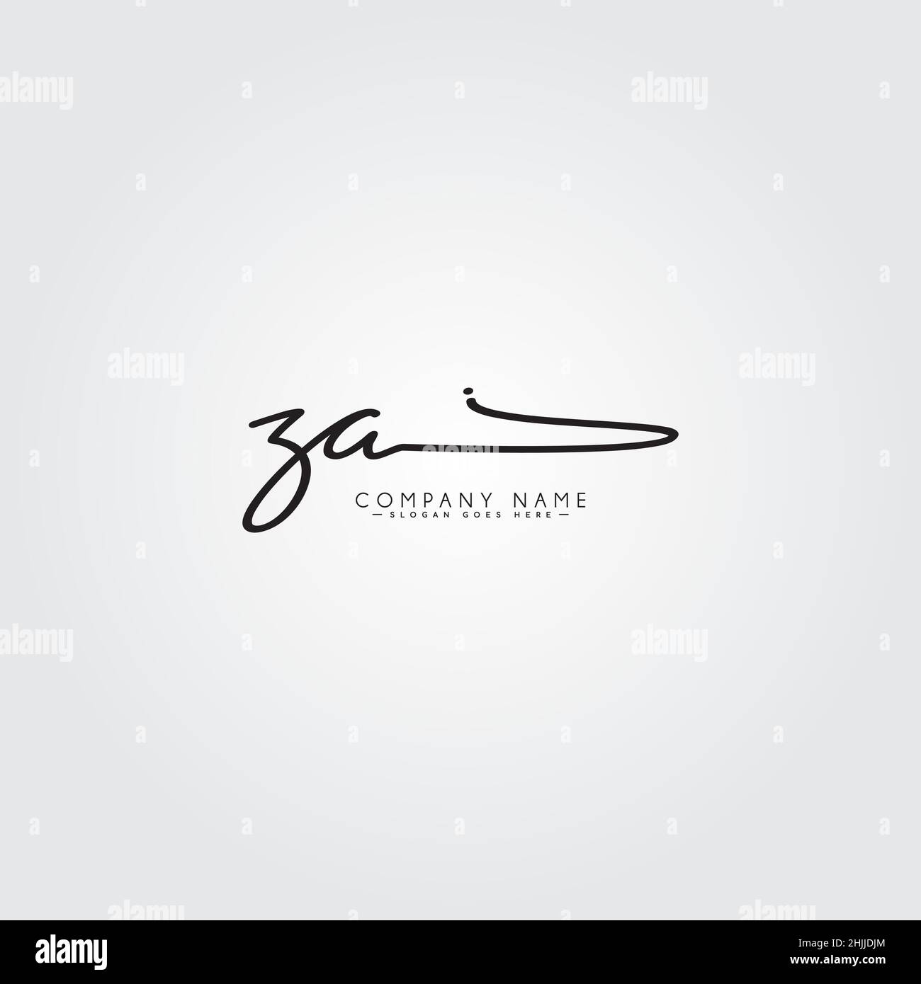 Initial Letter ZA Logo - Hand Drawn Signature Logo - Simple Signature ...