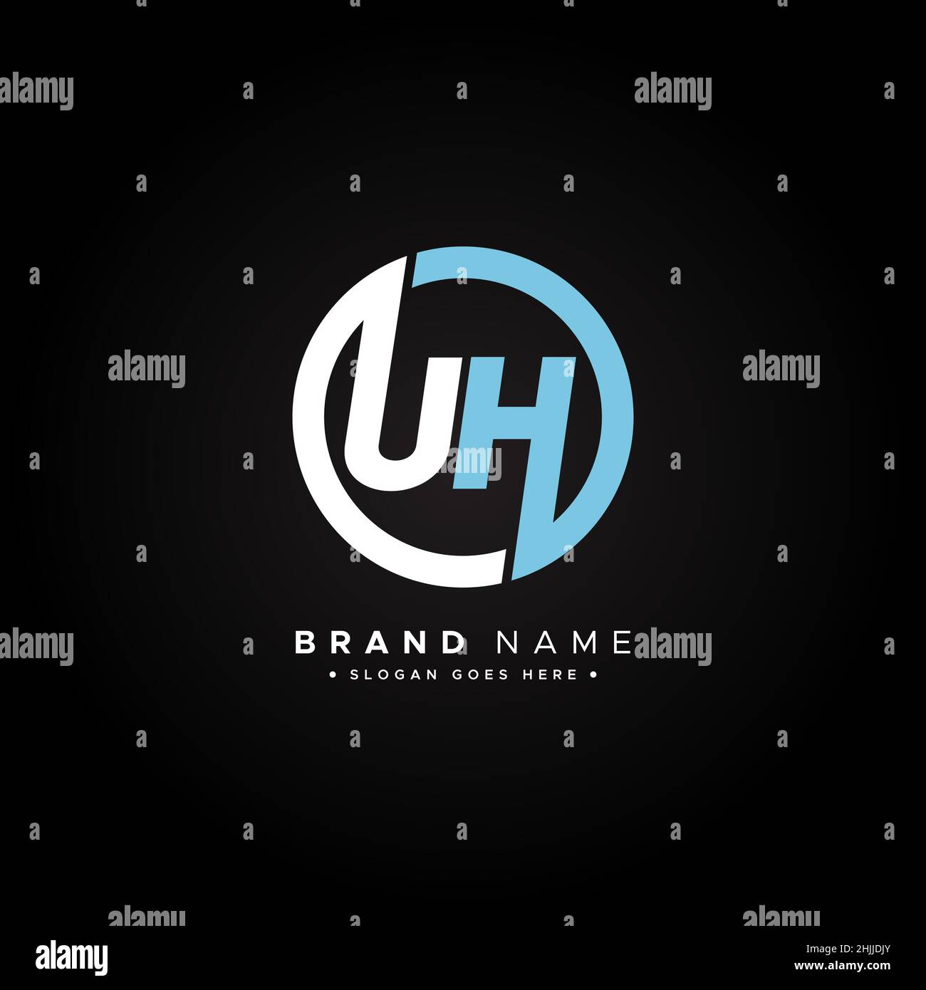 Initial Letter UH Logo - Minimal Business Logo for Alphabet U and H - Monogram Style Logo for ...