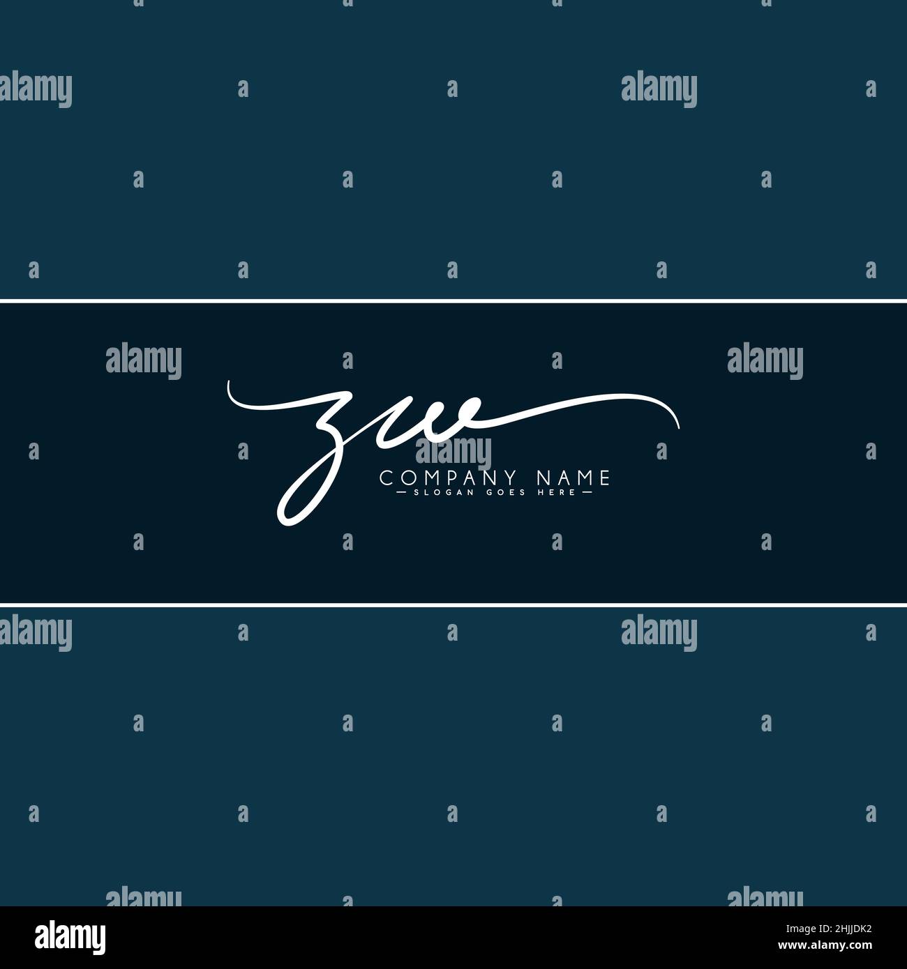 Initial Letter ZW Logo - Handwritten Signature Logo - Simple Signature ...