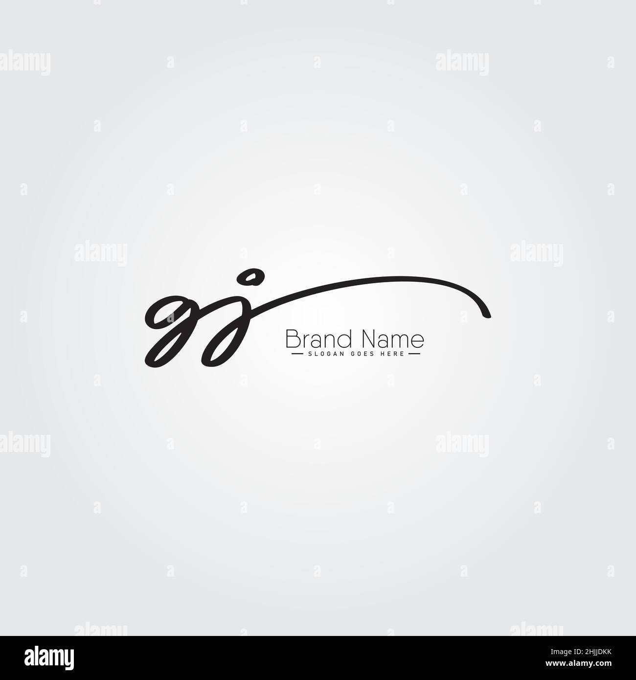 Initial Letter GJ Logo - Hand Drawn Signature Logo - Simple Signature ...