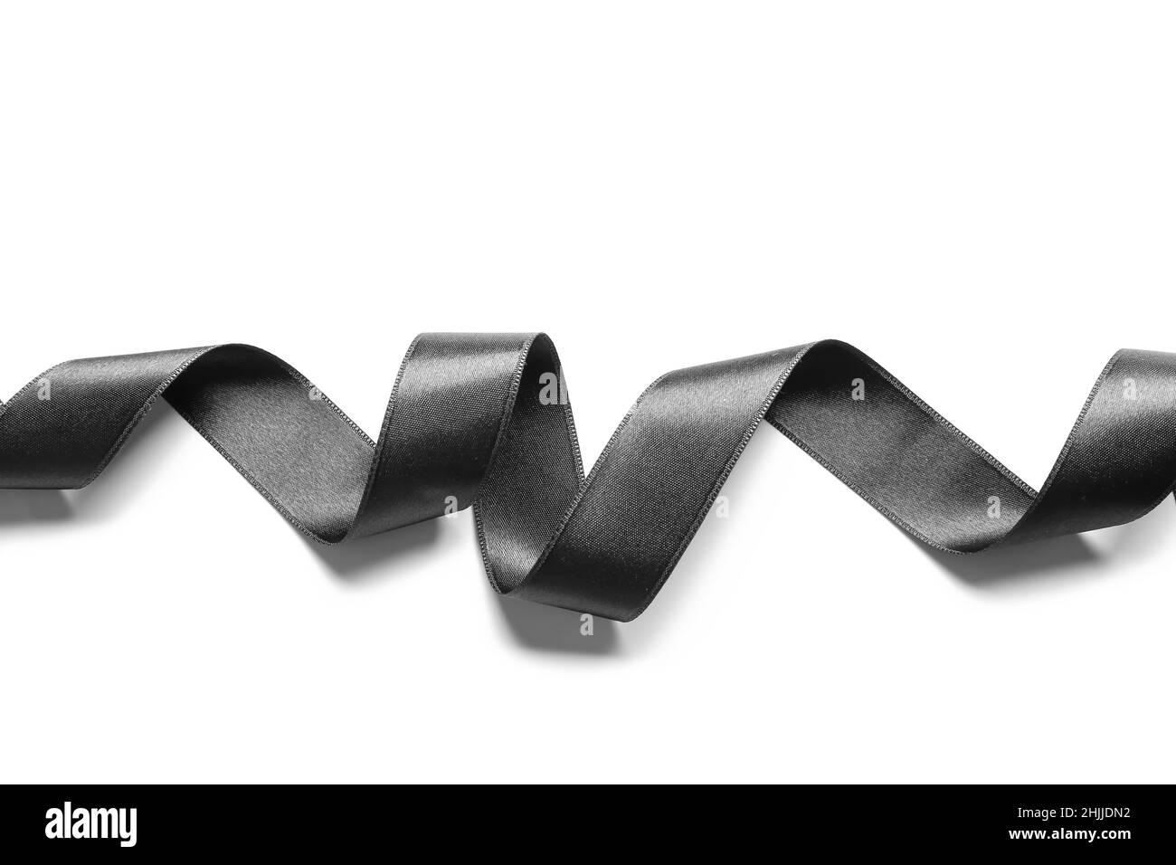 Black ribbon isolated on white Stock Photo - Alamy
