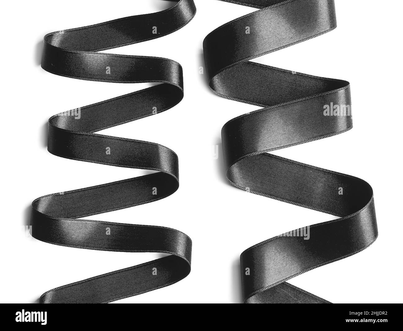 Black ribbons isolated on white Stock Photo - Alamy