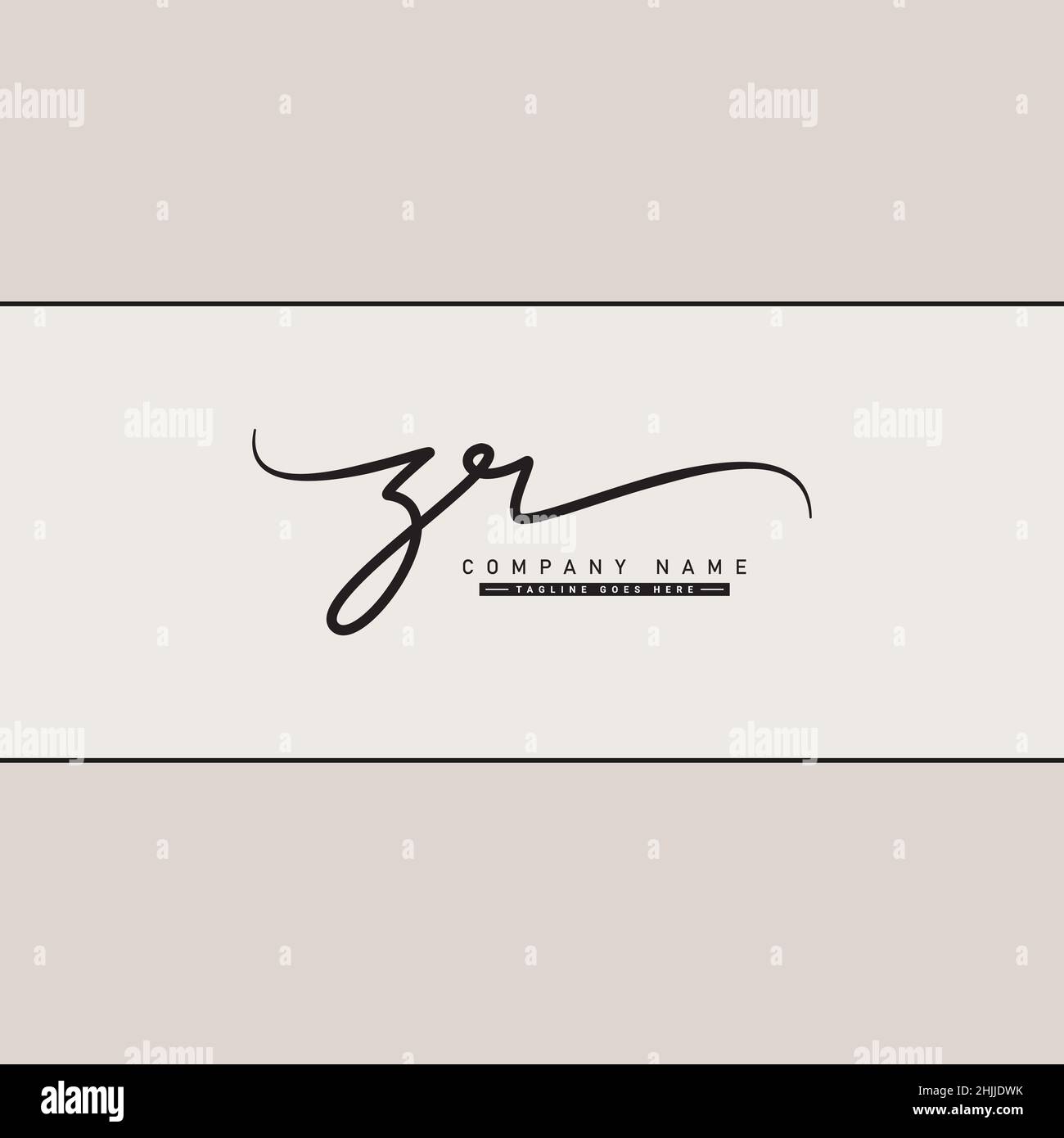 Initial Letter ZR Logo - Hand Drawn Signature Logo - Simple Signature ...