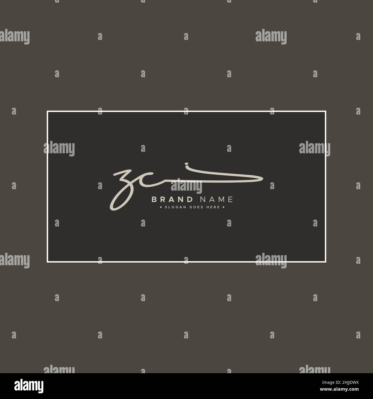 Initial Letter ZC Logo - Hand Drawn Signature Logo - Simple Signature Style Logo for Business ...
