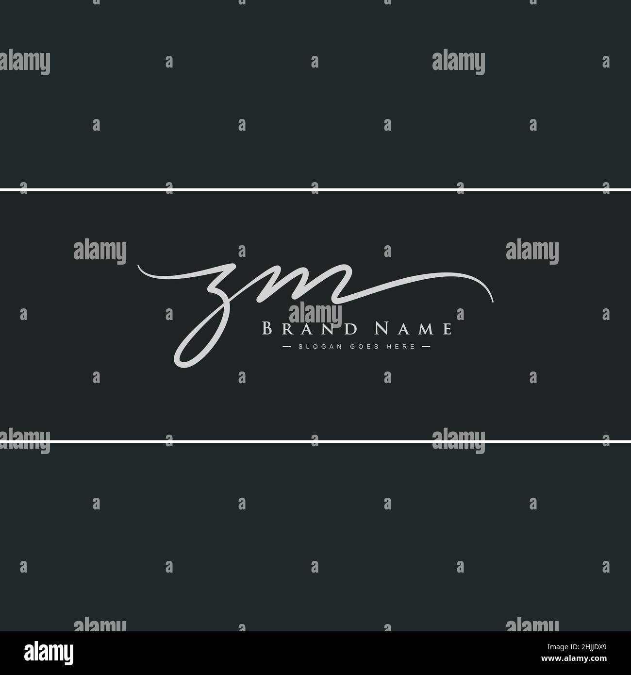 Initial Letter ZM Logo - Handwritten Signature Style Logo - Simple ...
