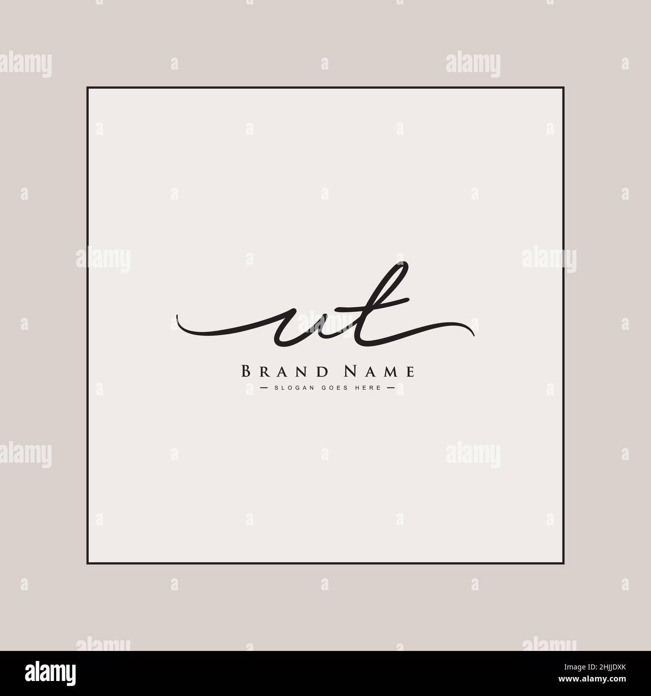 Initial Letter UT Logo - Hand Drawn Signature Style Logo - Simple Signature Style Logo for ...