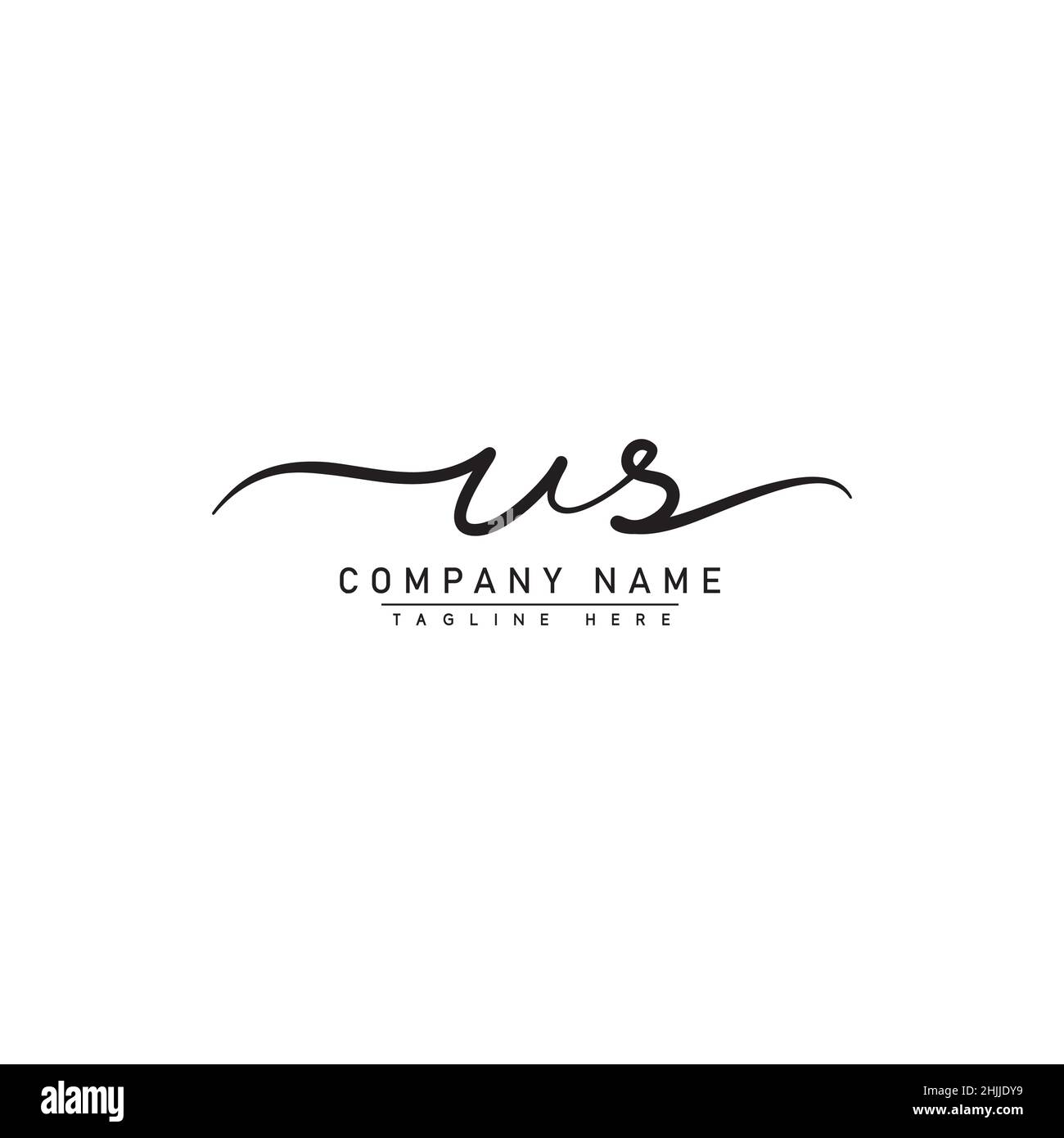 Initial Letter US Logo - Handwritten Signature Logo - Simple Signature ...