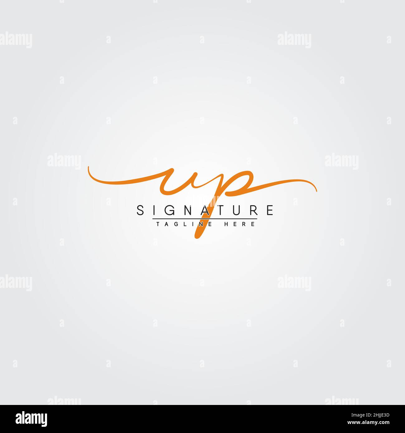 Initial Letter UP Logo - Handwritten Signature Style Logo - Simple ...