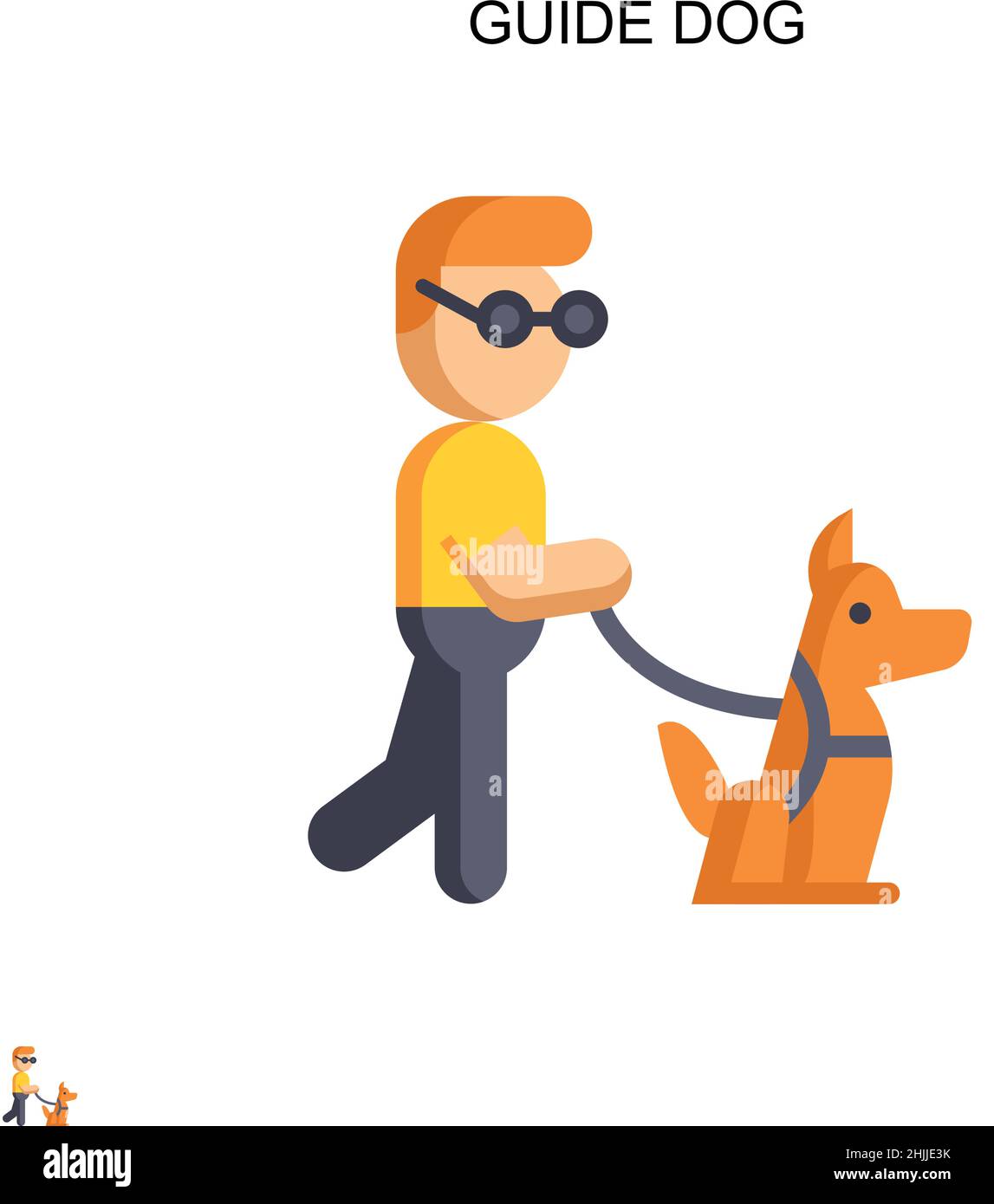 Guide dog Simple vector icon. Illustration symbol design template for ...