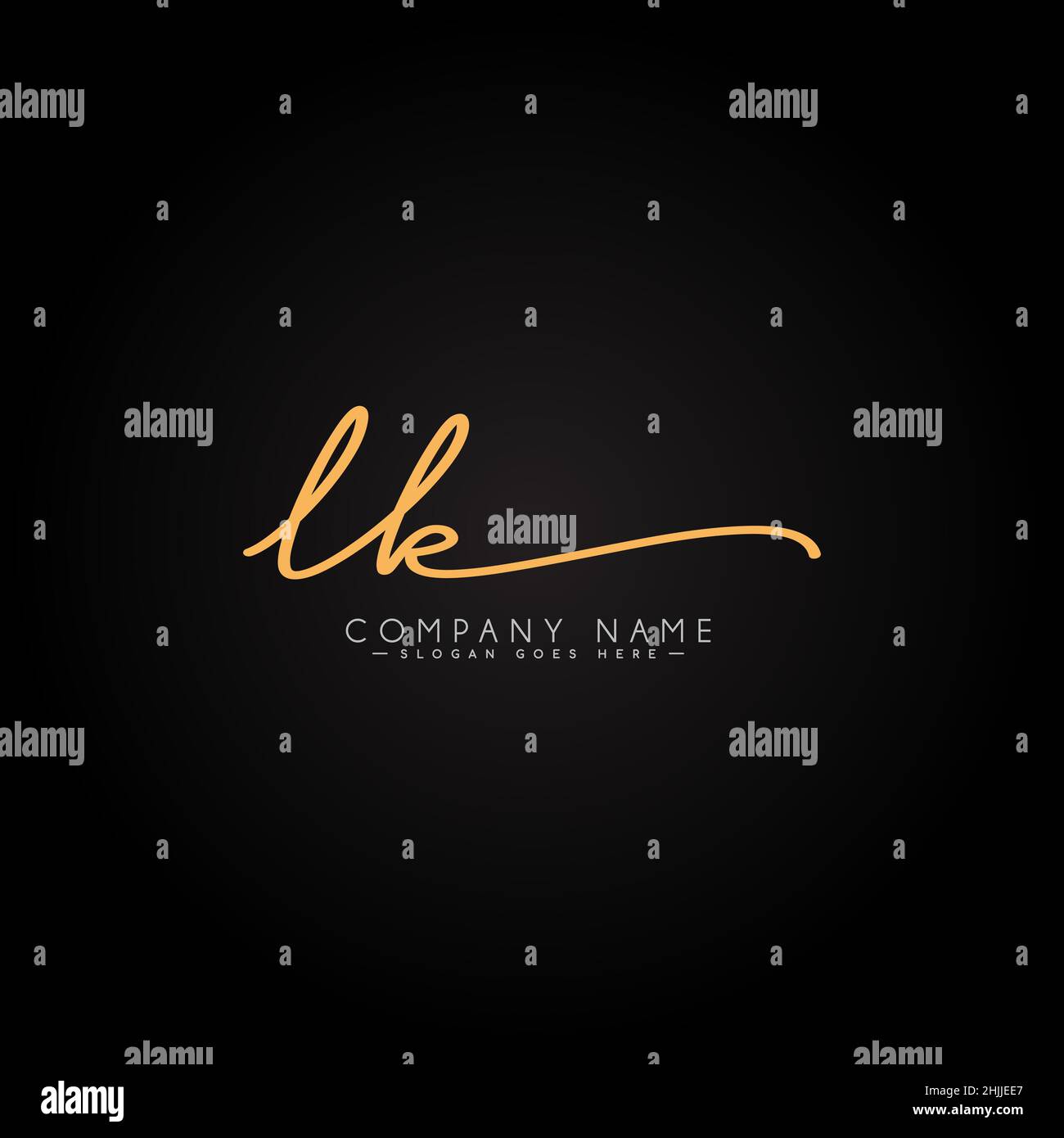 Initial Letter LK Logo - Hand Drawn Signature Style Logo - Simple ...