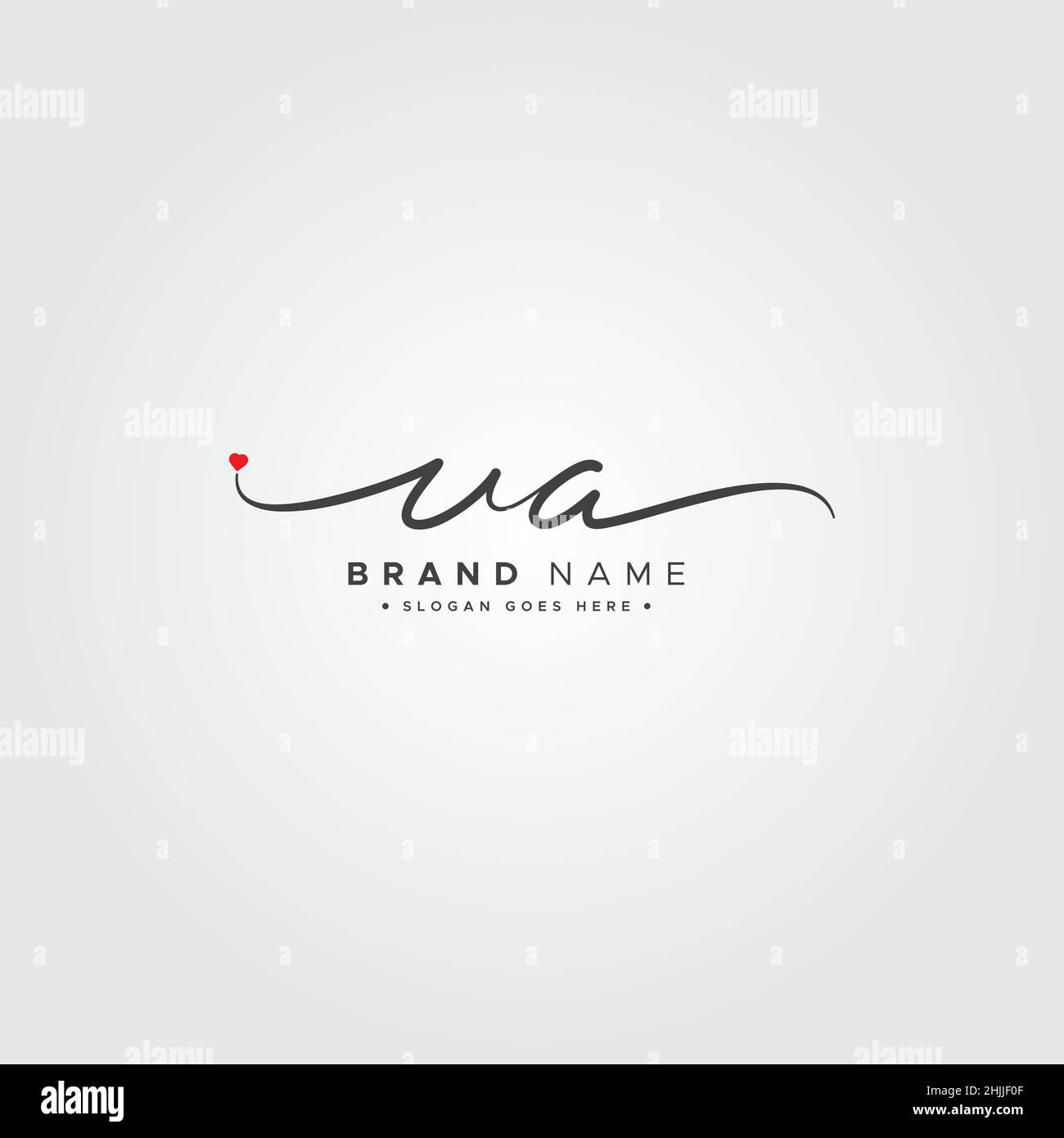 Initial Letter UA Logo - Handwritten Signature Style Logo - Simple ...
