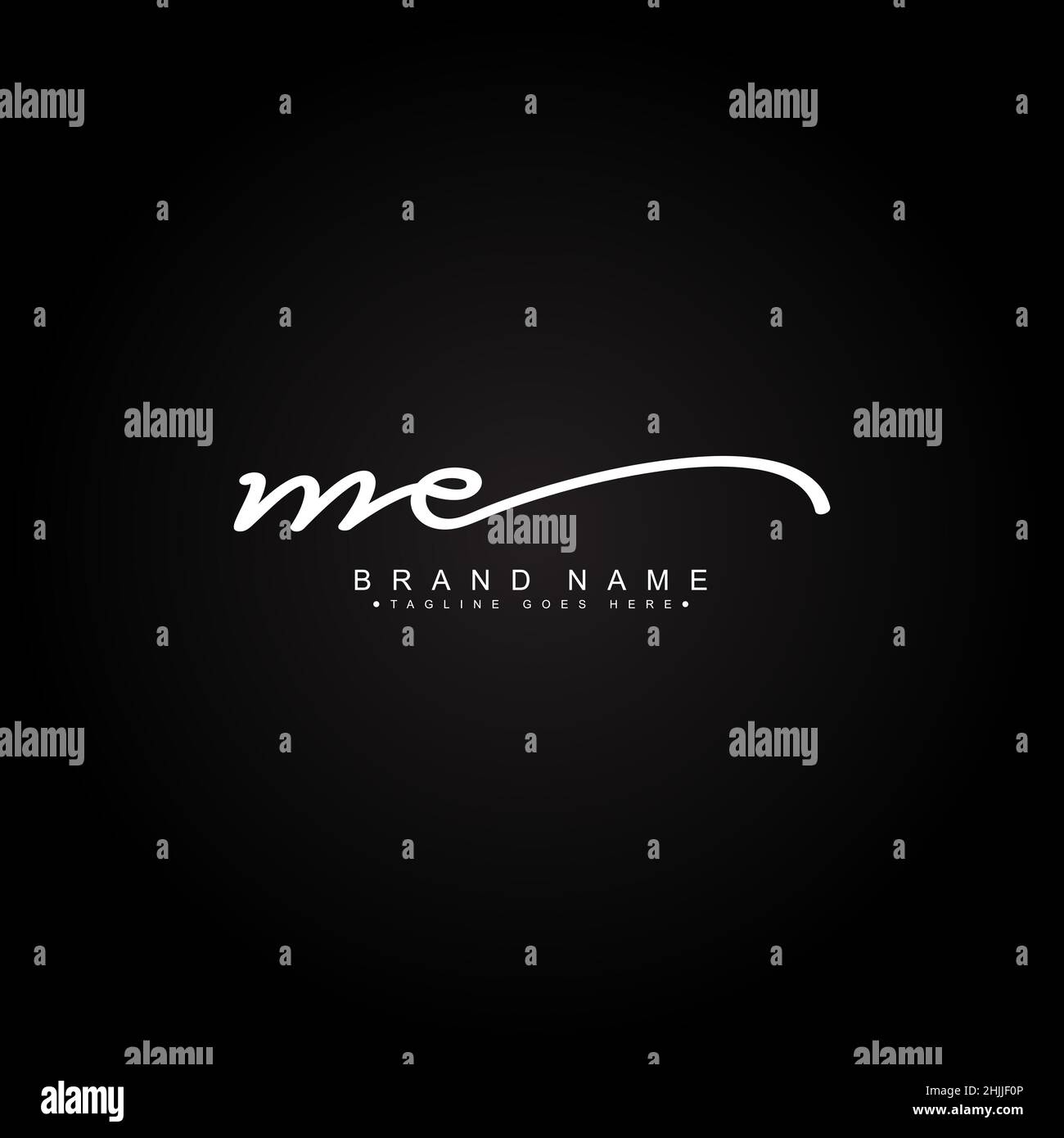 Initial Letter ME Logo - Hand Drawn Signature Logo - Simple Signature ...