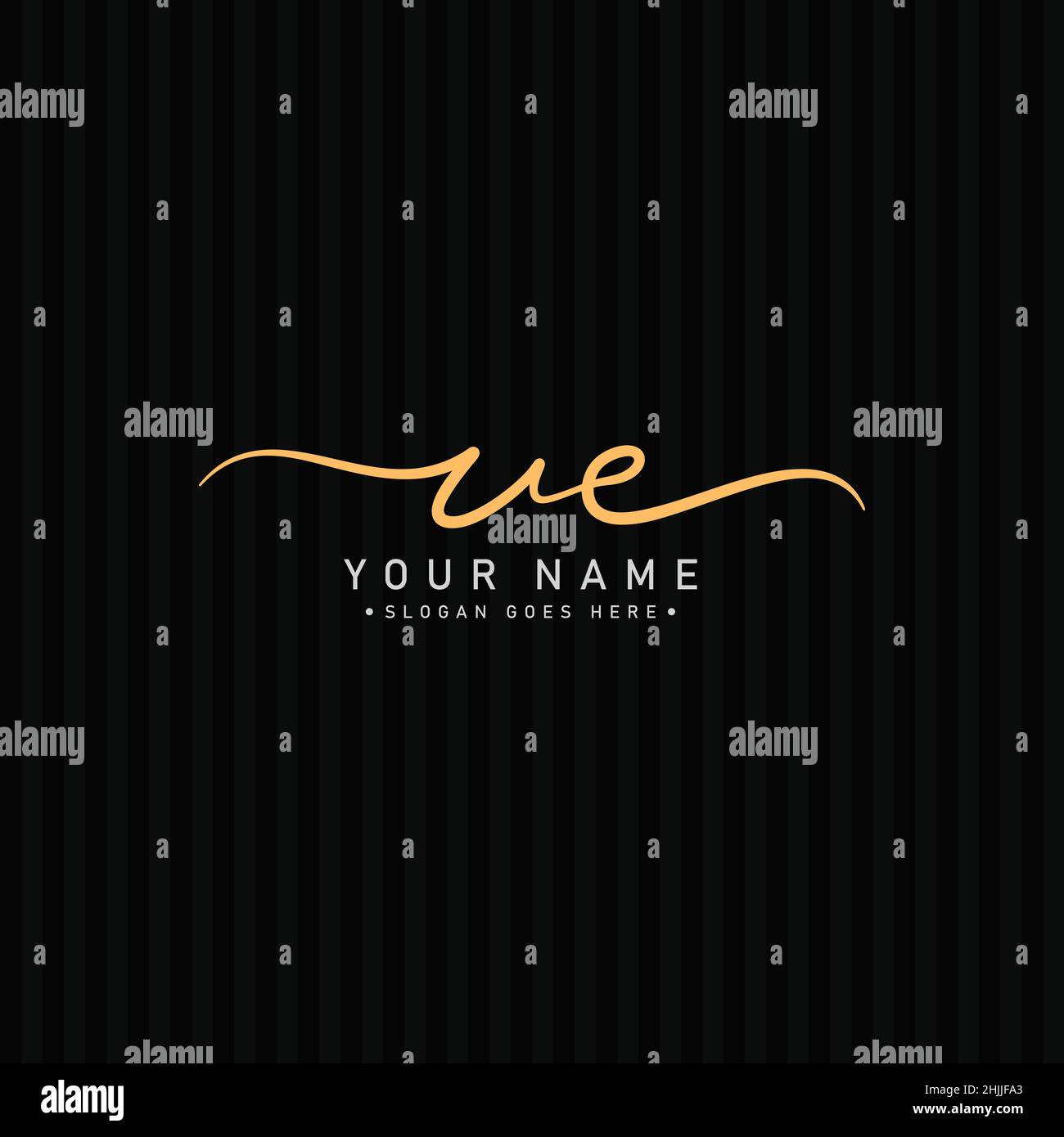 Initial Letter UE Logo - Hand Drawn Signature Style Logo - Simple ...