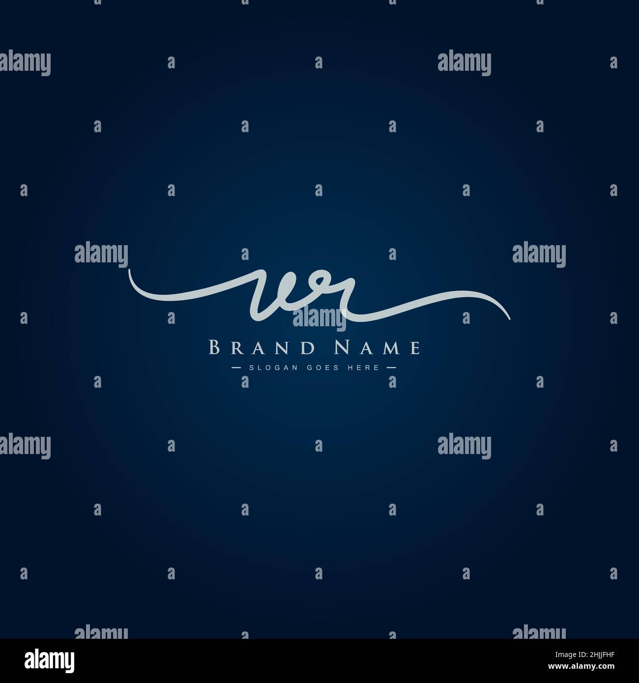 Initial Letter VR Logo - Hand Drawn Signature Style Logo - Simple ...