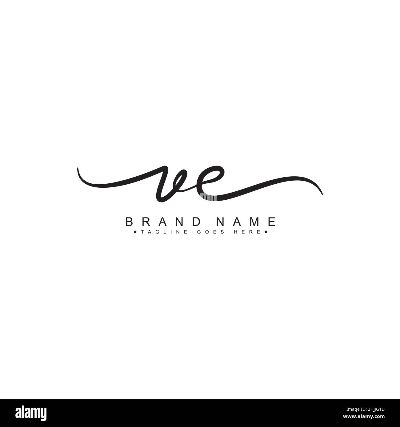 Initial Letter VE Logo - Handwritten Signature Logo - Vector Logo in Signature Style Initials ...