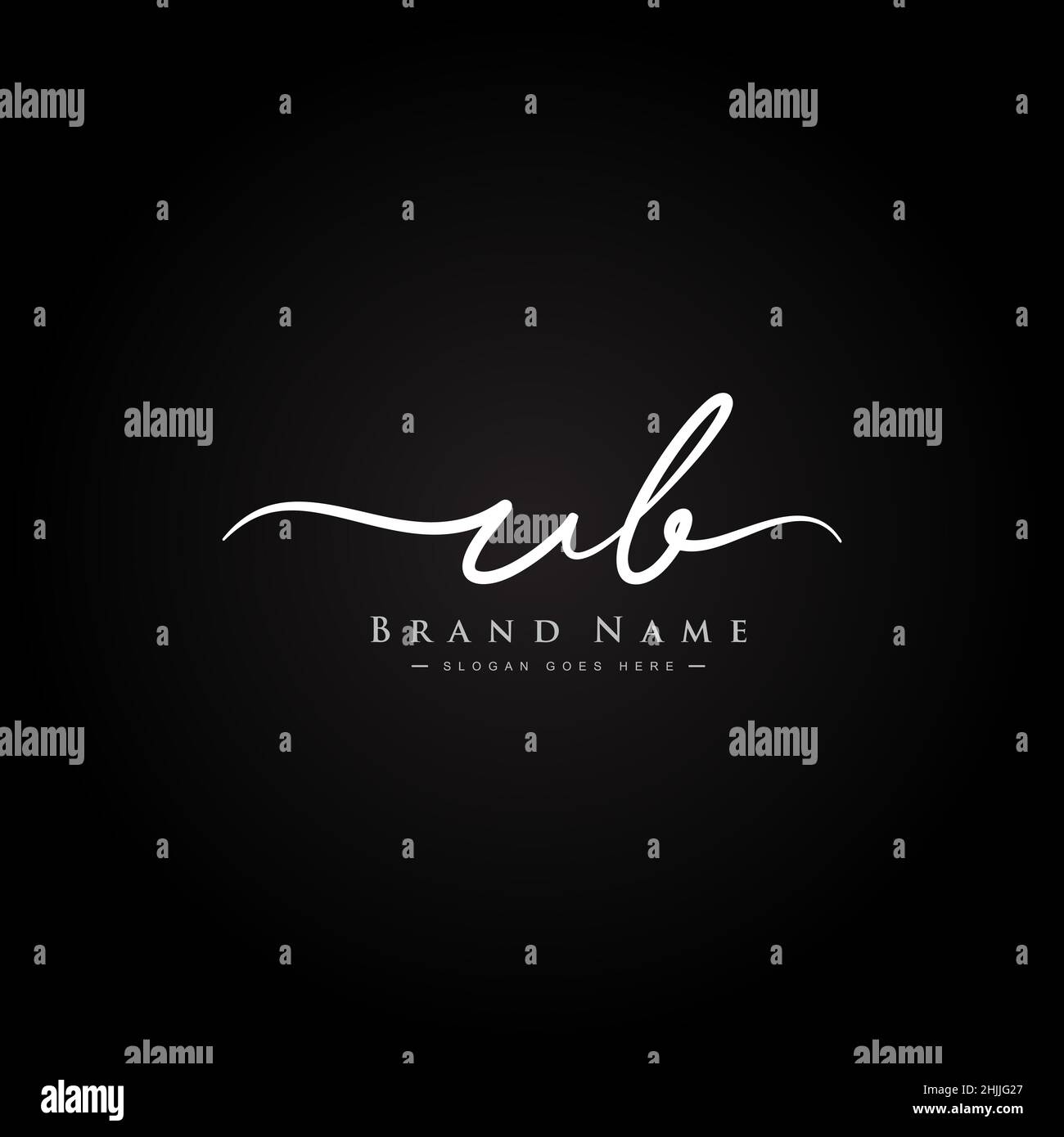 Initial Letter UB Logo - Hand Drawn Signature Style Logo - Vector Logo ...