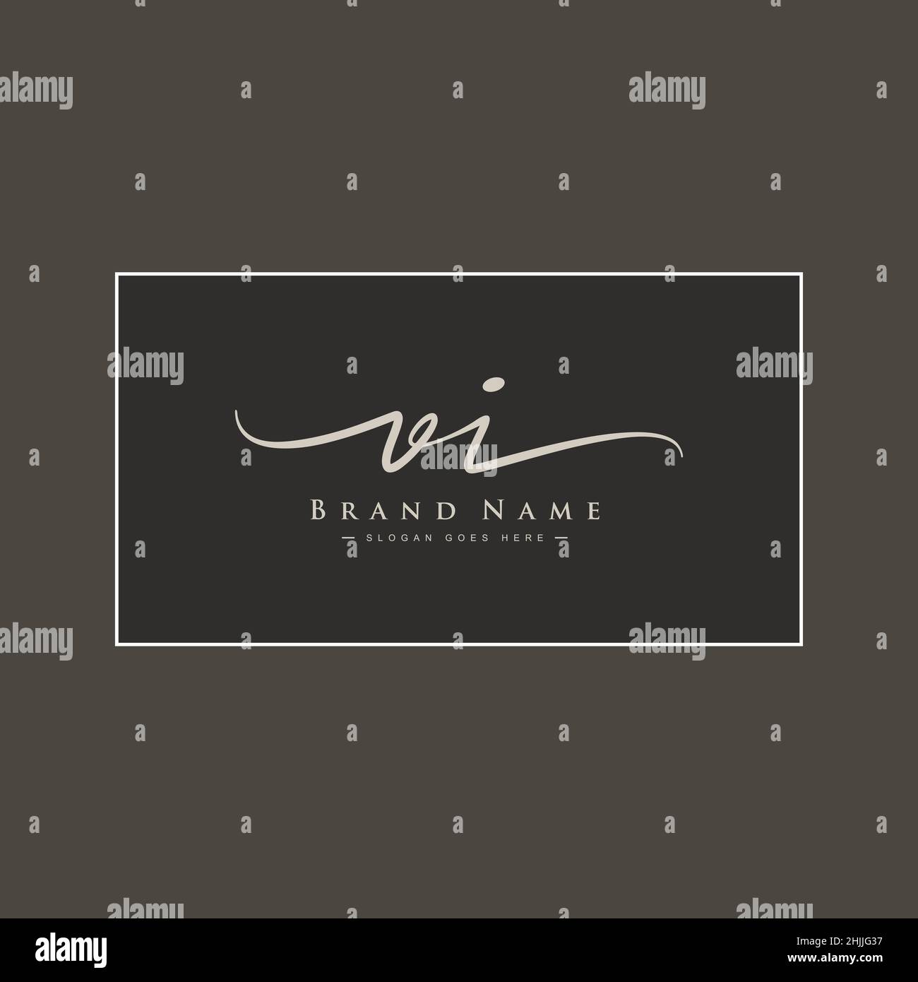 Initial Letter VI Logo - Hand Drawn Signature Logo - Vector Logo in ...