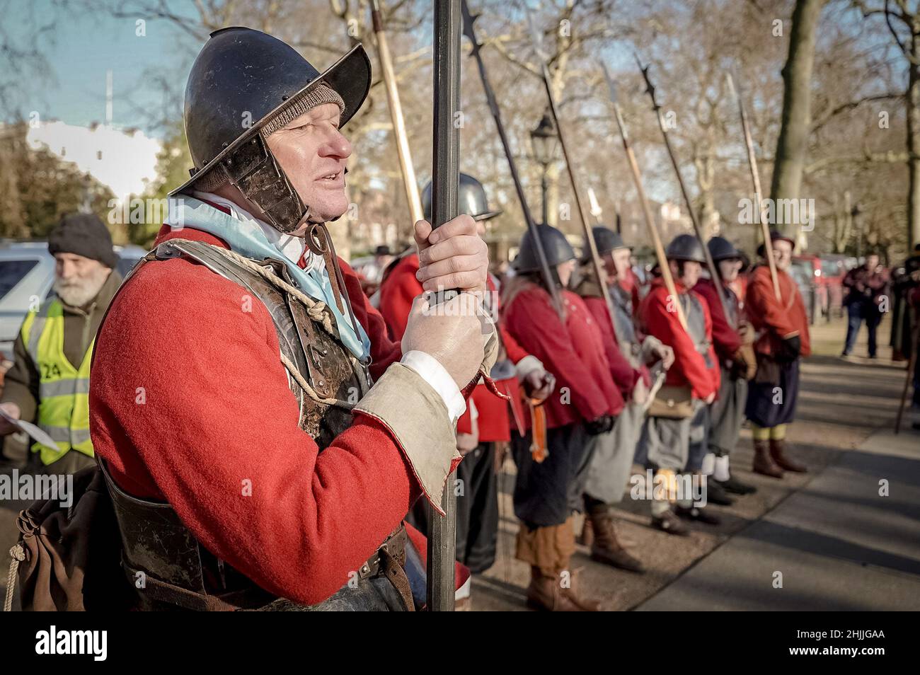 London, UK. 30th Jan, 2022. King Charles I execution parade re ...