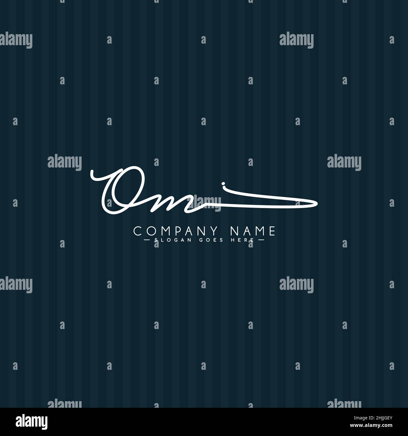 Initial Letter OM Logo - Hand Drawn Signature Logo - Vector Logo in Signature Style Initials ...