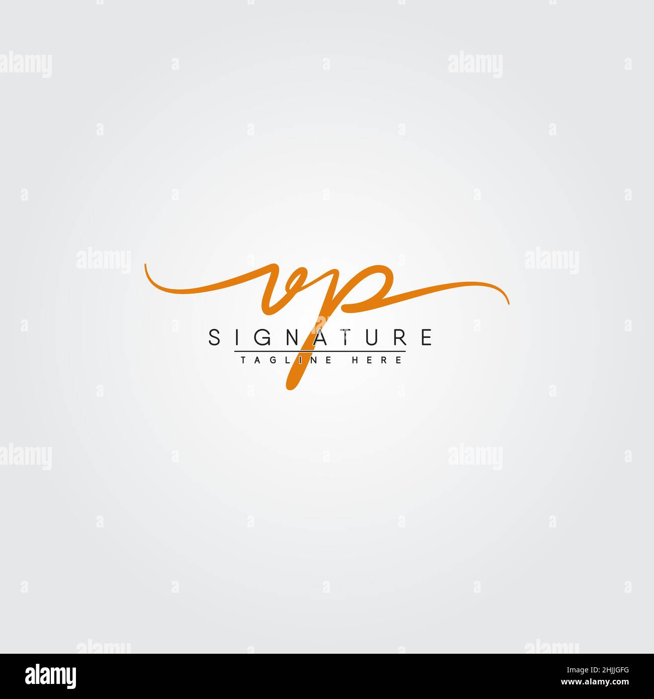 Initial Letter VP Logo - Handwritten Signature Style Logo - Vector Logo ...