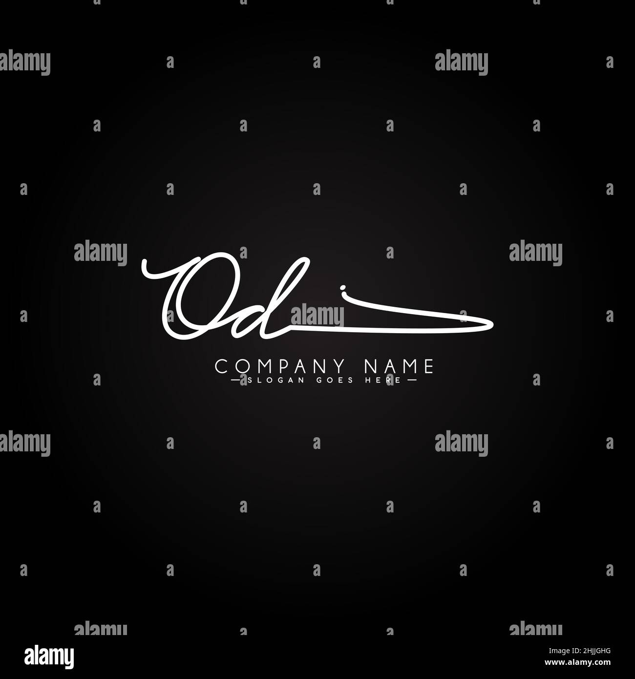 Initial Letter OD Logo - Handwritten Signature Style Logo - Vector Logo ...