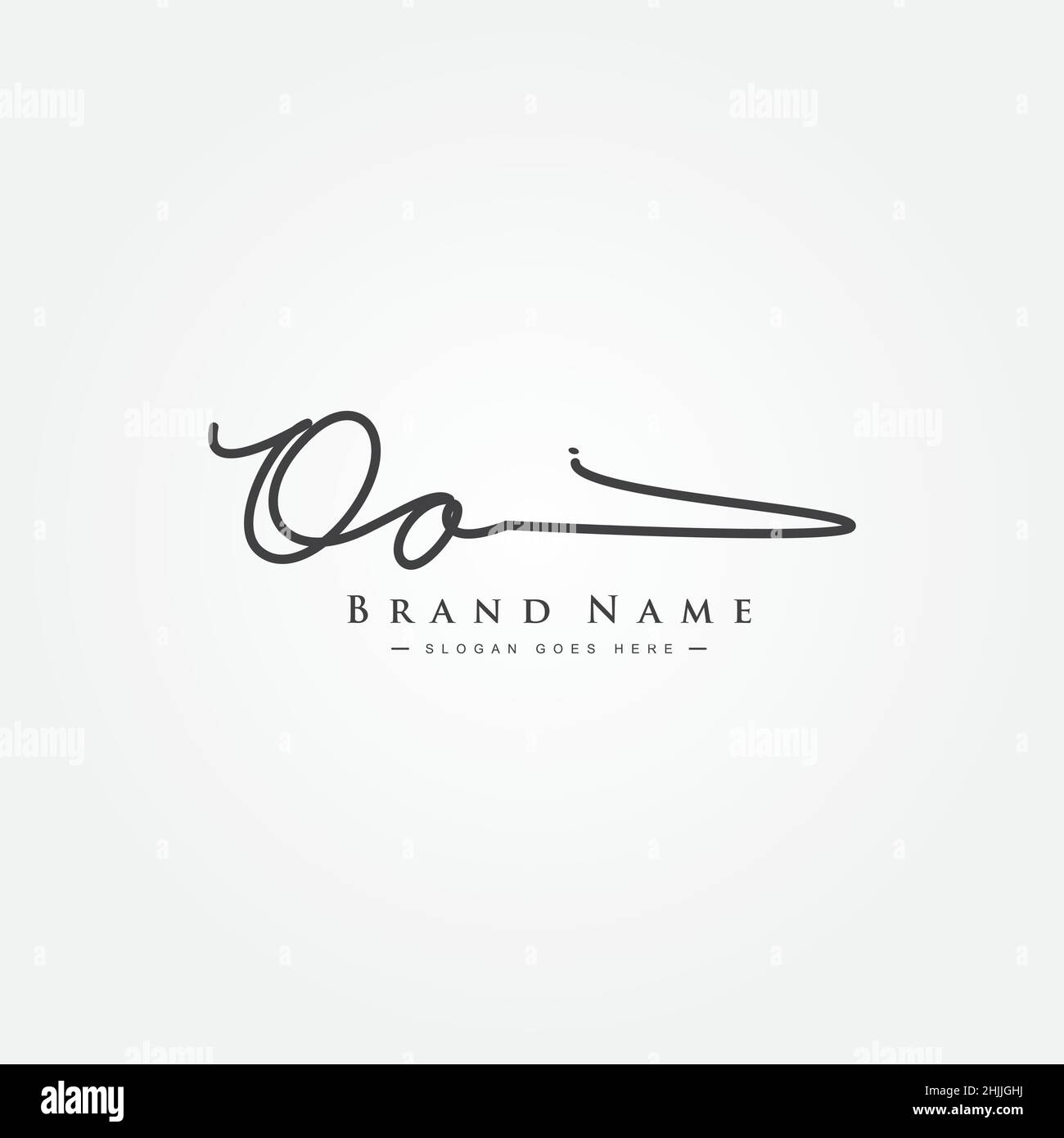 Initial Letter OO Logo - Handwritten Signature Logo - Vector Logo in ...