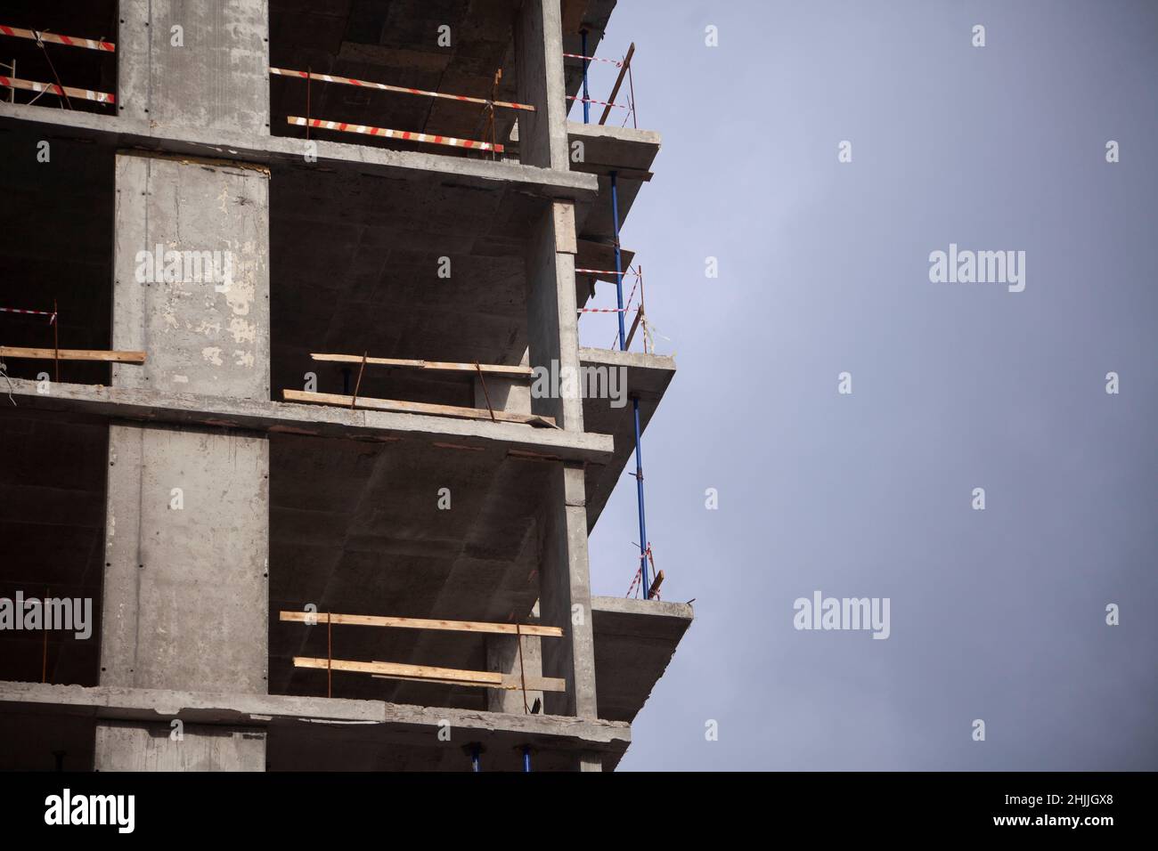 Details of house under construction. Concrete blocks Stock Photo - Alamy