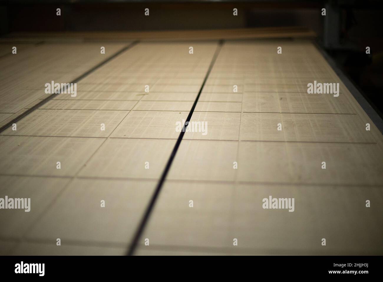 Joinery table for sawing boards. Saw slot. Details of carpentry ...