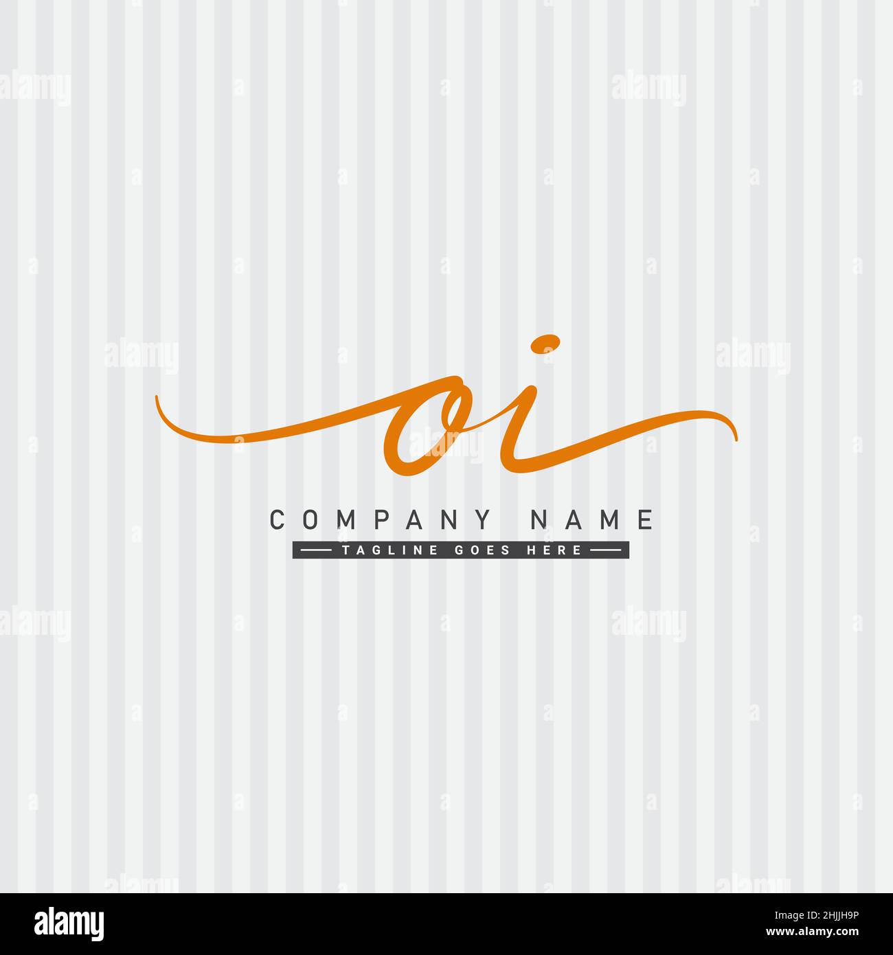 Initial Letter OI Logo - Hand Drawn Signature Style Logo - Simple ...