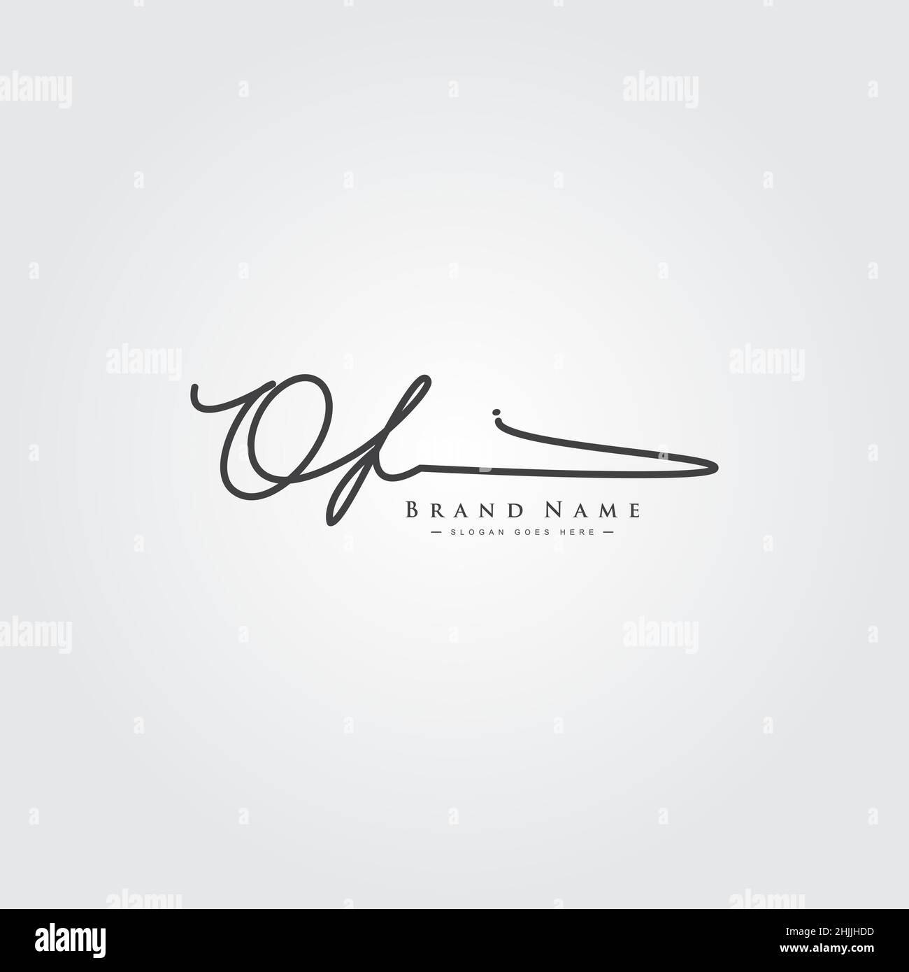 Initial Letter OF Logo - Hand Drawn Signature Logo - Simple Vector Logo ...