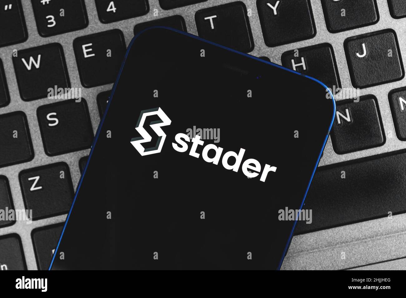 Kharkov, Ukraine - January 27, 2022: Stader token logo, new crypto ...