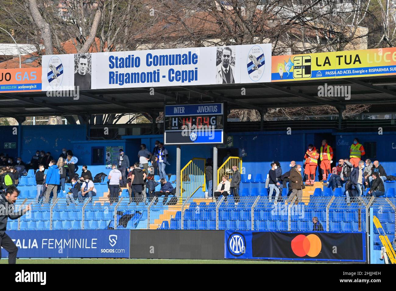 Rigamonti Ceppi Stadium, Lecco, View of the grandstand of stadium ...