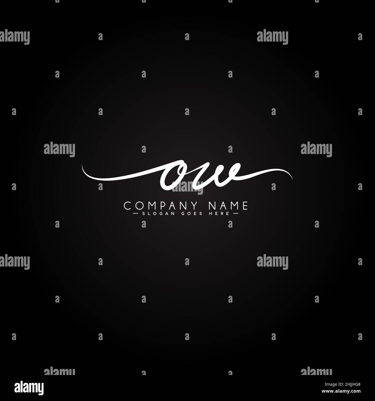 Initial Letter OW Logo - Handwritten Signature Style Logo - Simple ...