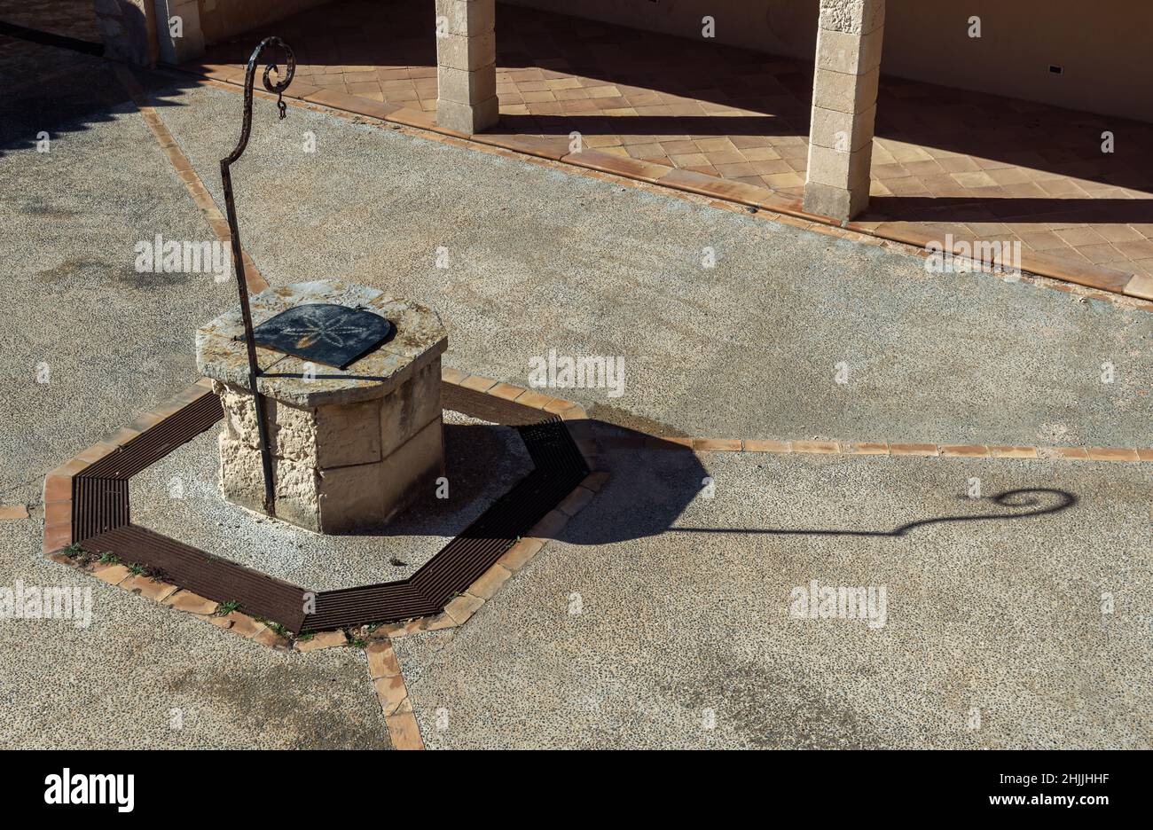 Old military building on the Mallorcan coast in the town of Cala d'Or ...