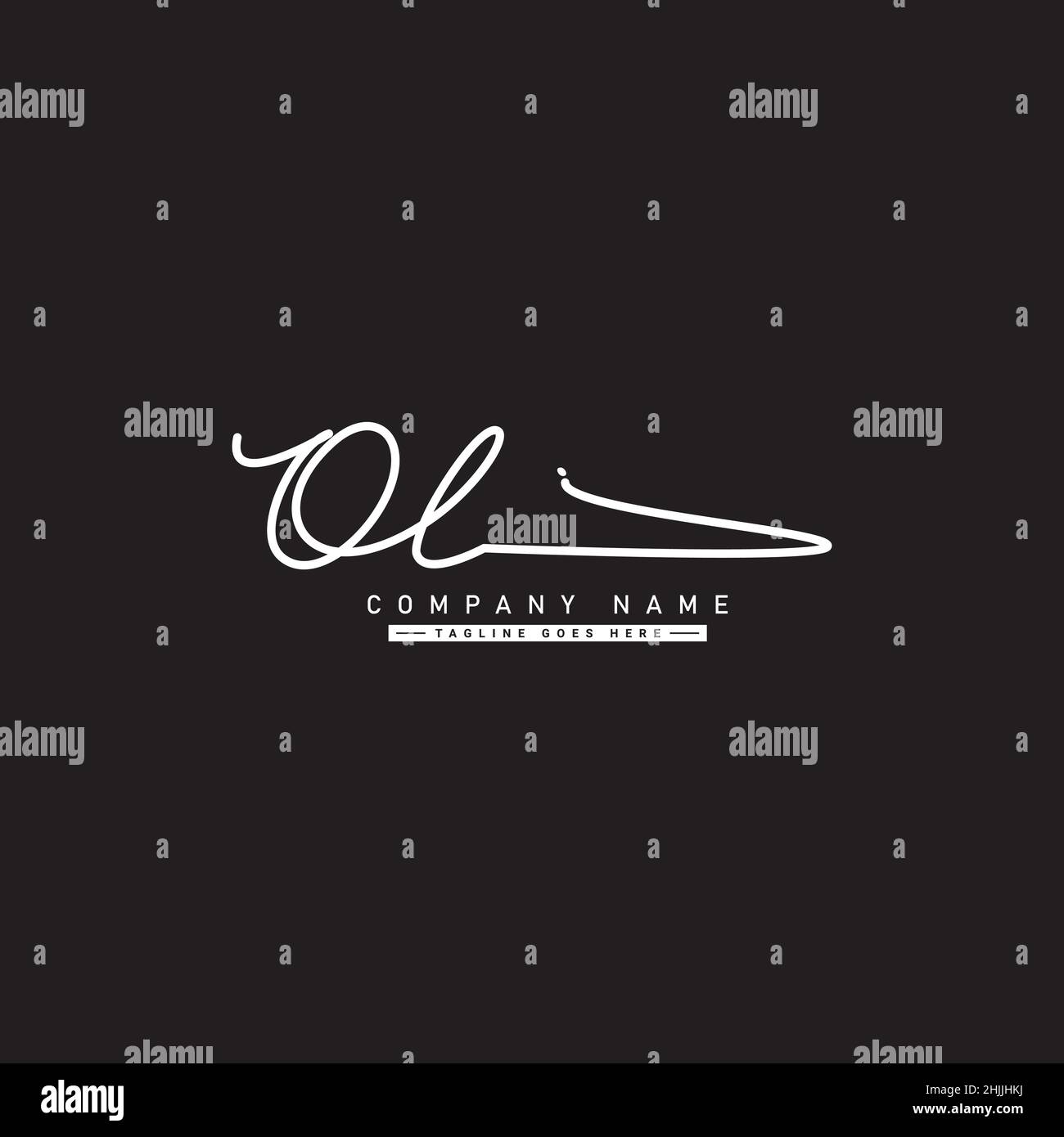 Initial Letter OL Logo - Handwritten Signature Logo - Simple Vector ...